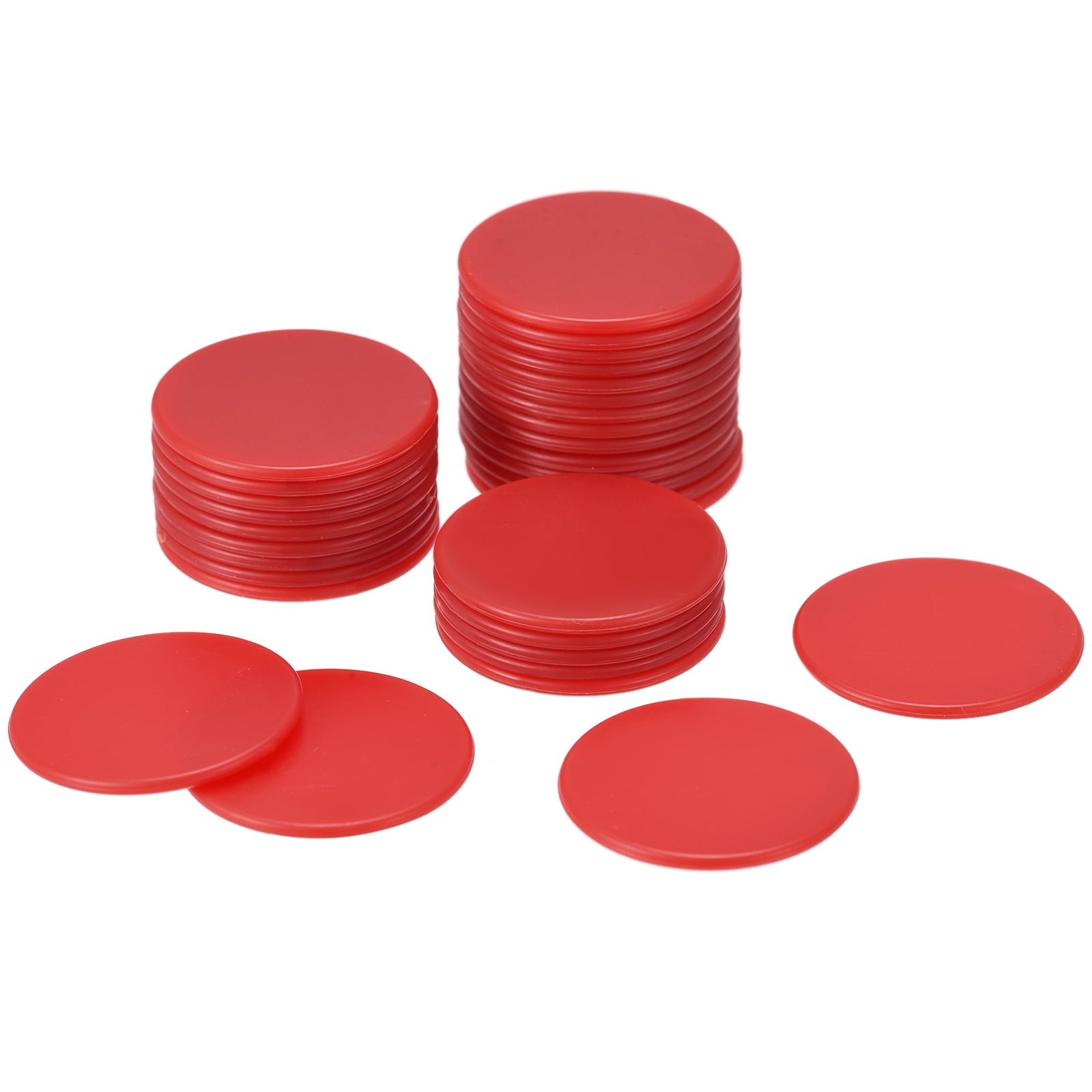 Uxcell Game Chips 3/4 Inch for Game Playing Marker Solid Red Pack of ...