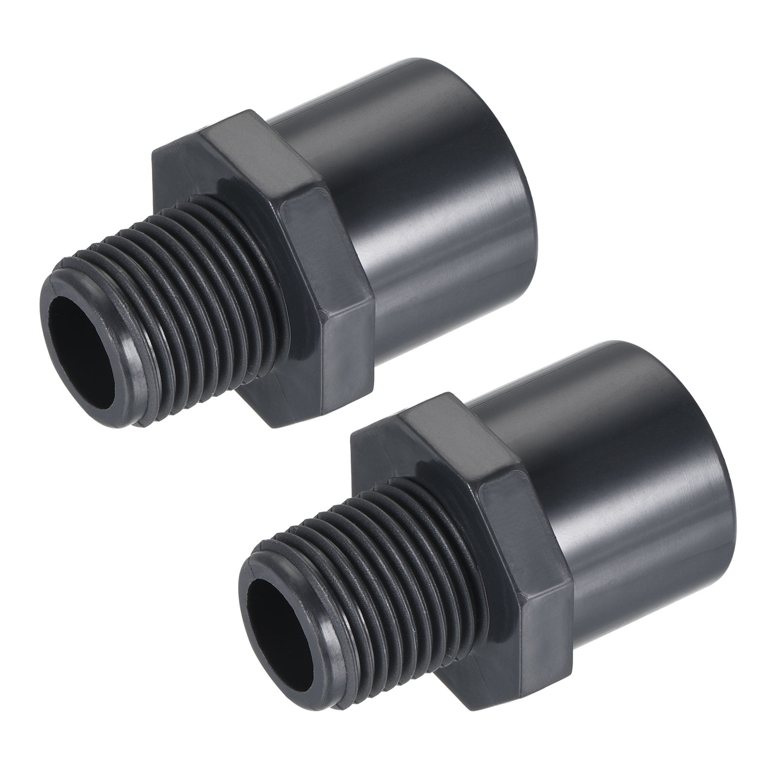 Uxcell PVC Pipe Fitting 1/2NPT Male Thread 1/2" Socket Straight ...