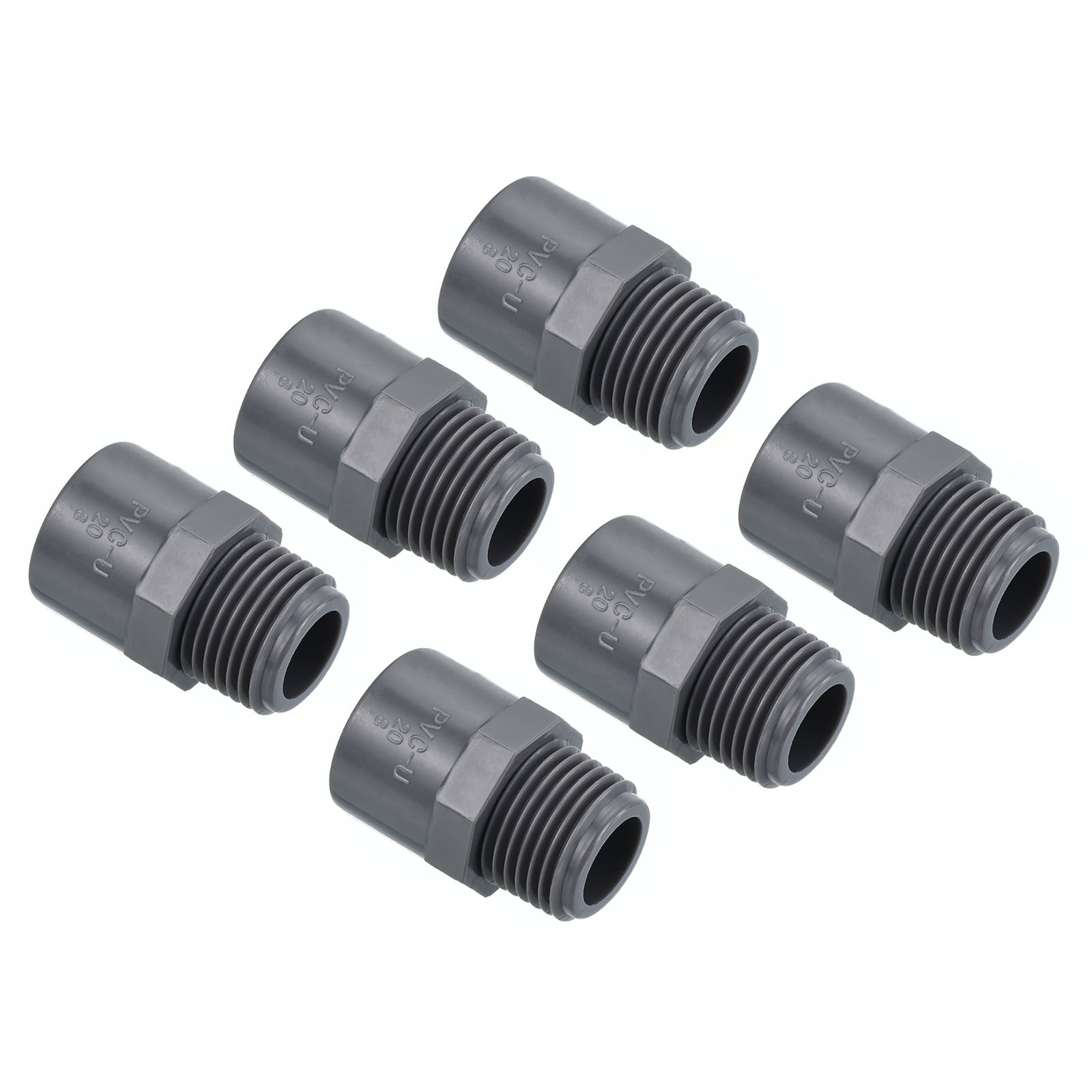 Uxcell Pipe Fitting G1/2 Male Thread 20mm Socket Straight Connector, 6 ...