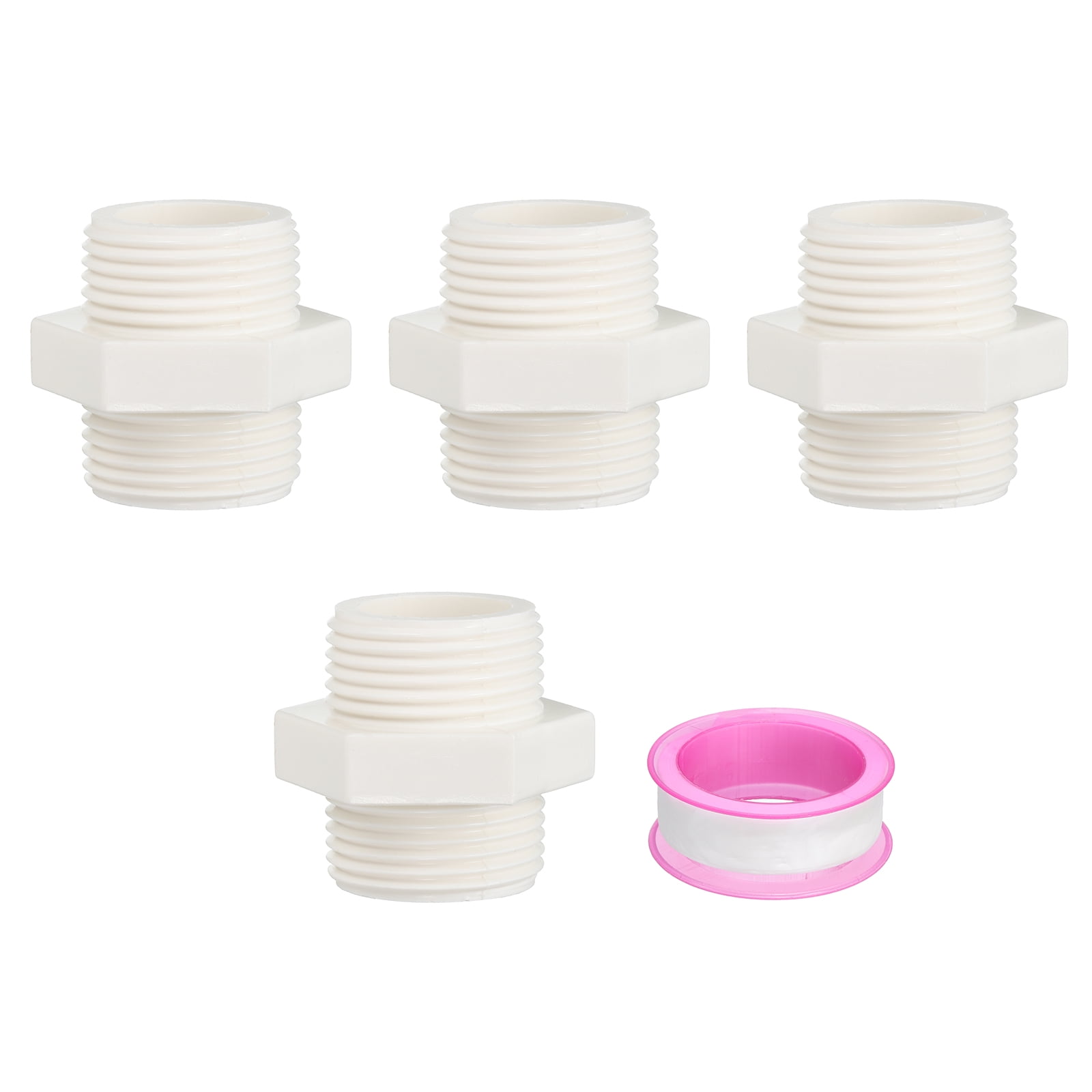Uxcell PVC Pipe Fittings Nipple G 3/4, 4 Pcs Male to Male Thread ...