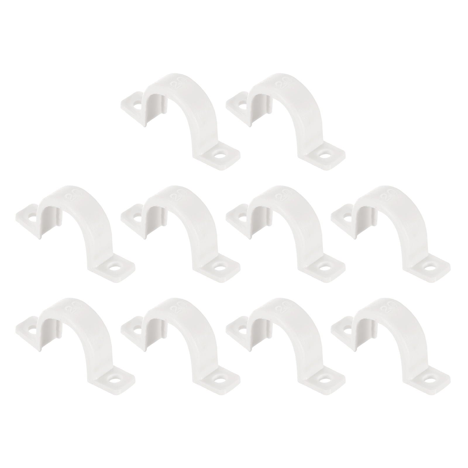 Uxcell PVC Pipe Straps, 200 Pack 0.79" Conduit Clamp Clip Two Hole ...