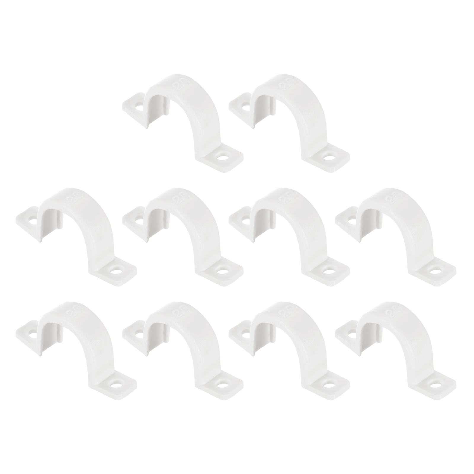 Uxcell PVC Pipe Straps, 50 Pack 0.79" Conduit Clamp Clip Two Hole ...