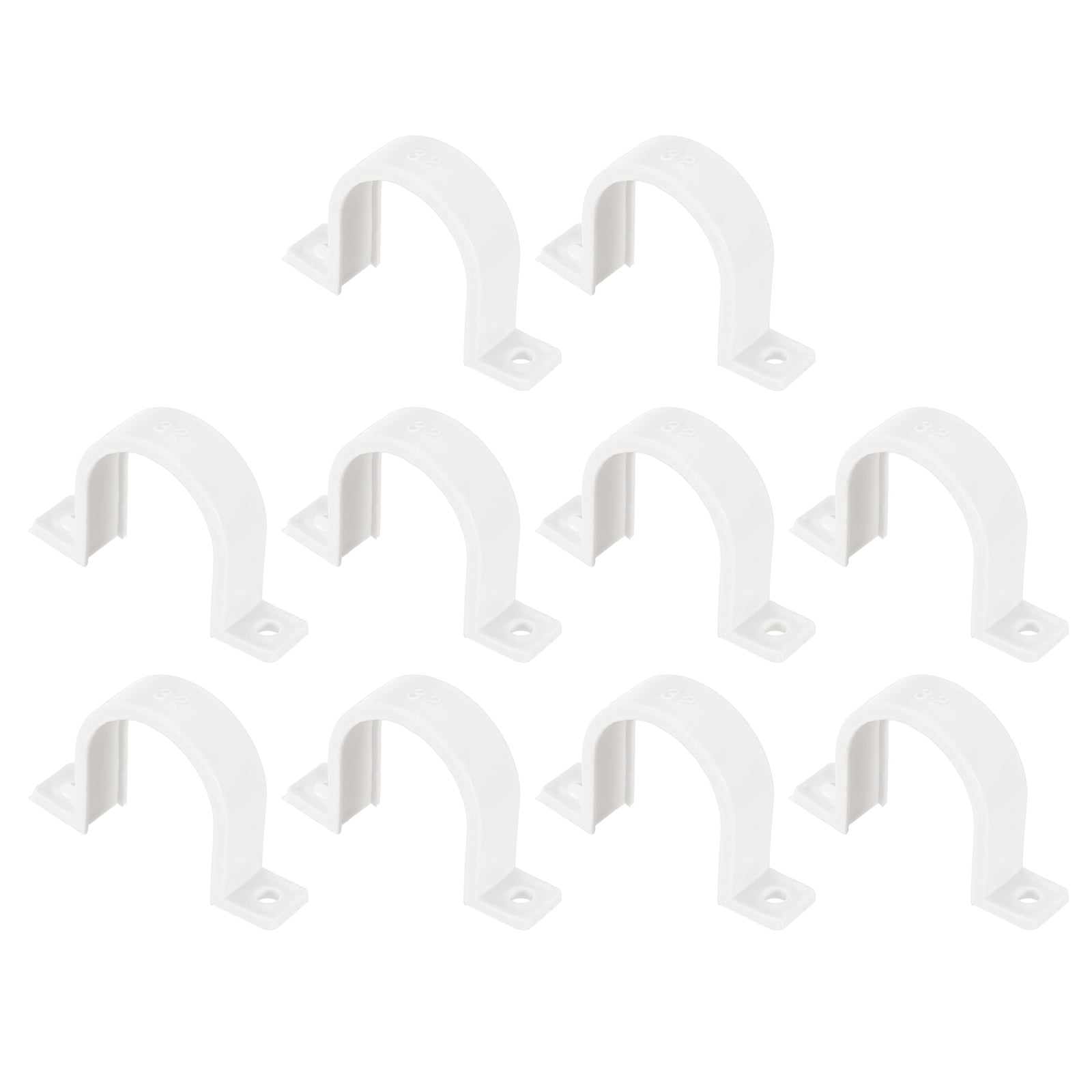 Uxcell PVC Pipe Straps, 50 Pack 1.26" Conduit Clamp Clip Two Hole ...