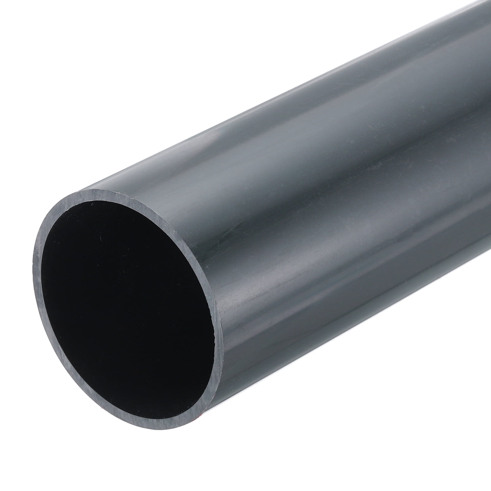 Uxcell PVC Rigid Round Pipe 54.7mm ID 60mm OD 8" Length Dark Grey High ...