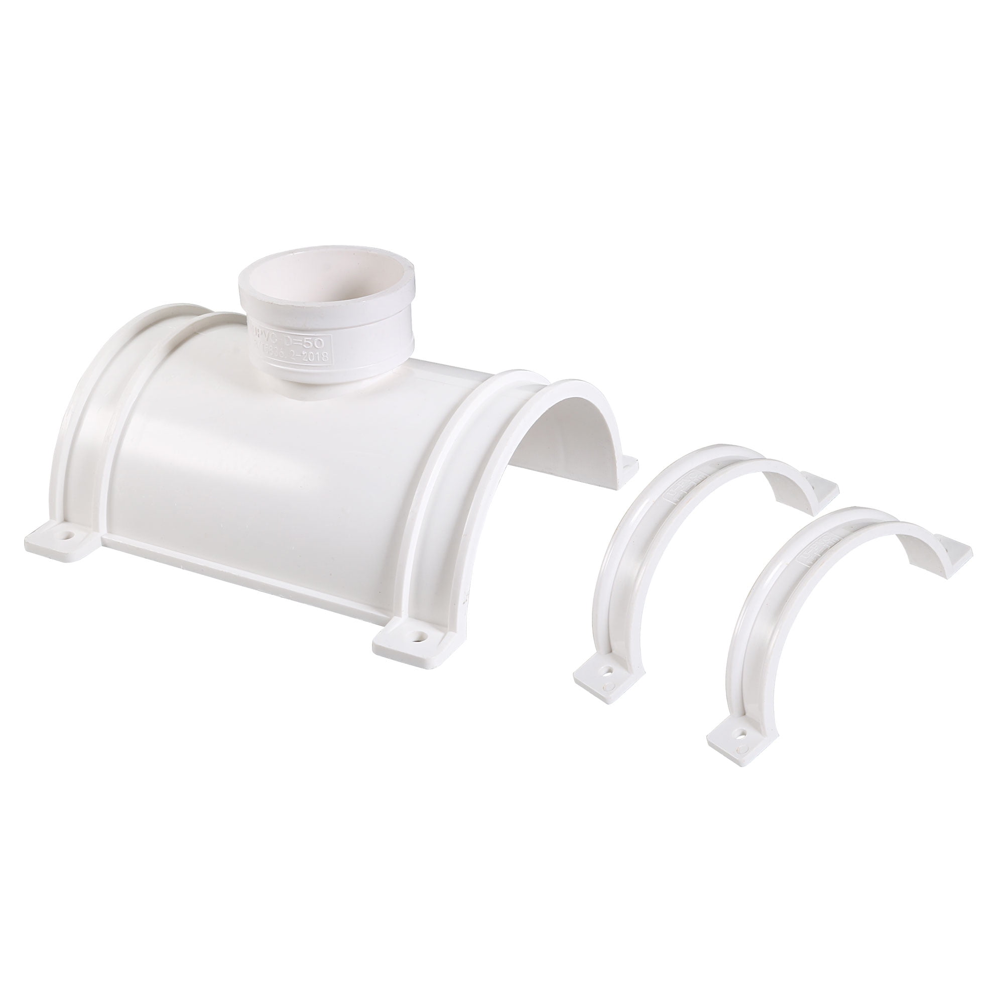 Uxcell PVC Water Pipe 3-Way 110x50mm ID Saddle Tee Kit Fitting Junction ...