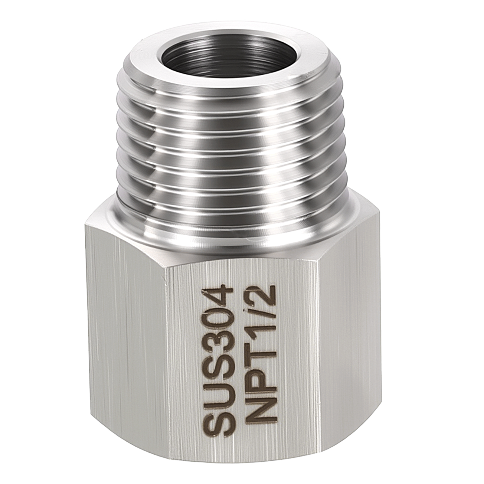 Uxcell Pack of 2, 1/2" FeMale NPT to 1/2" Male NPT Solid 304 Stainless ...