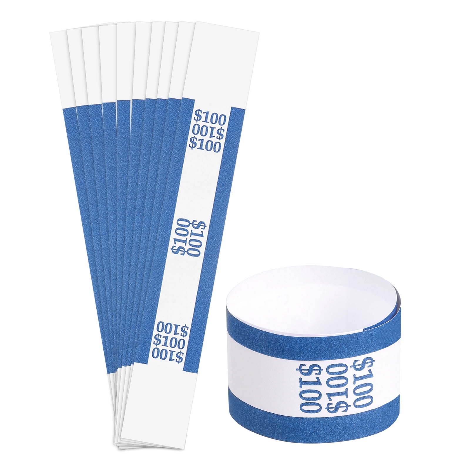 Uxcell Pack of 100 Money Band Bundles, Self-Adhesive Bill Wrappers ...