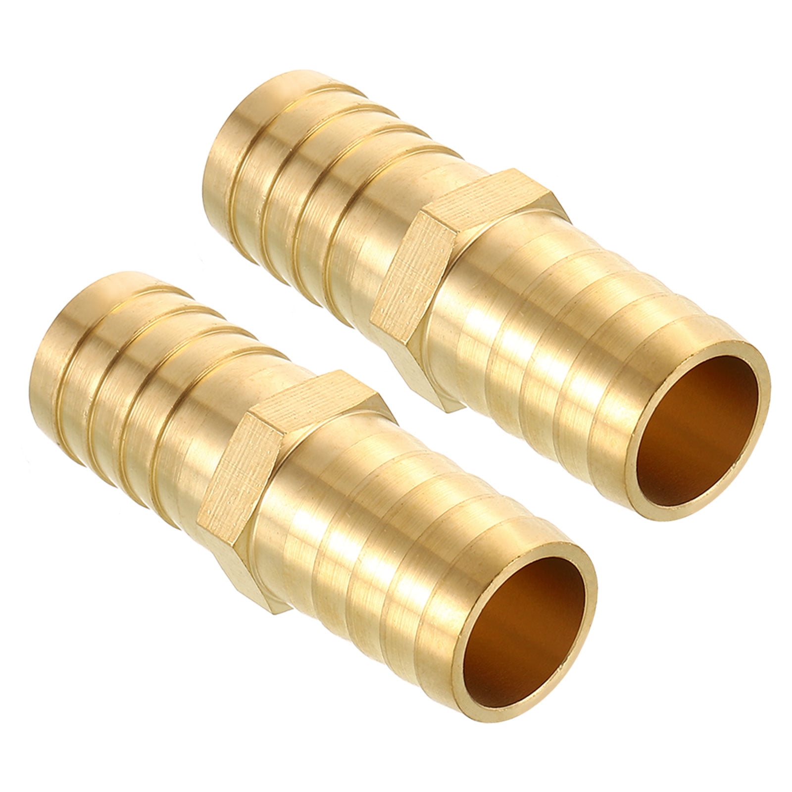 Uxcell Pack of 2 Brass Hose Barb Fittings 1/4" Hose Barb to 1/4" NPT ...