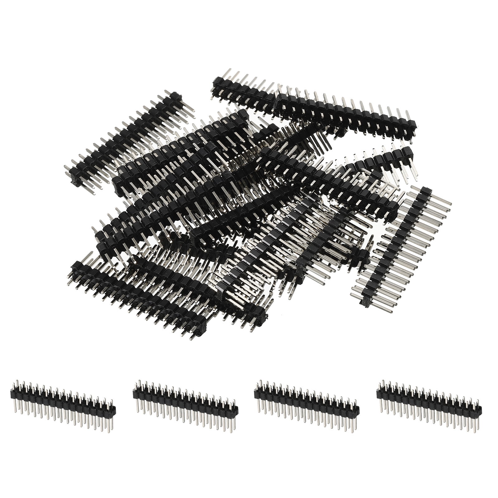 Uxcell Pack of 20 Straight Pin Header DIP Double Row 15 Pin 2.54mm ...