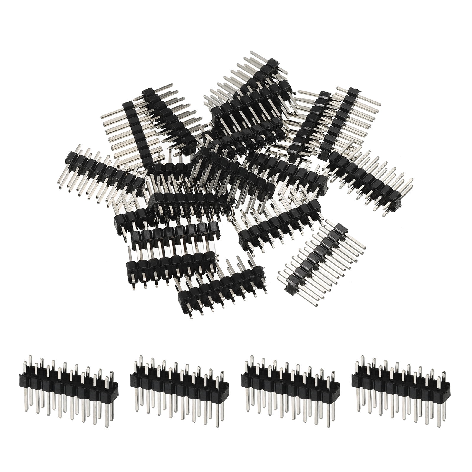 Uxcell Pack of 20 Straight Pin Header DIP Double Row 8 Pin 2.54mm Pitch ...