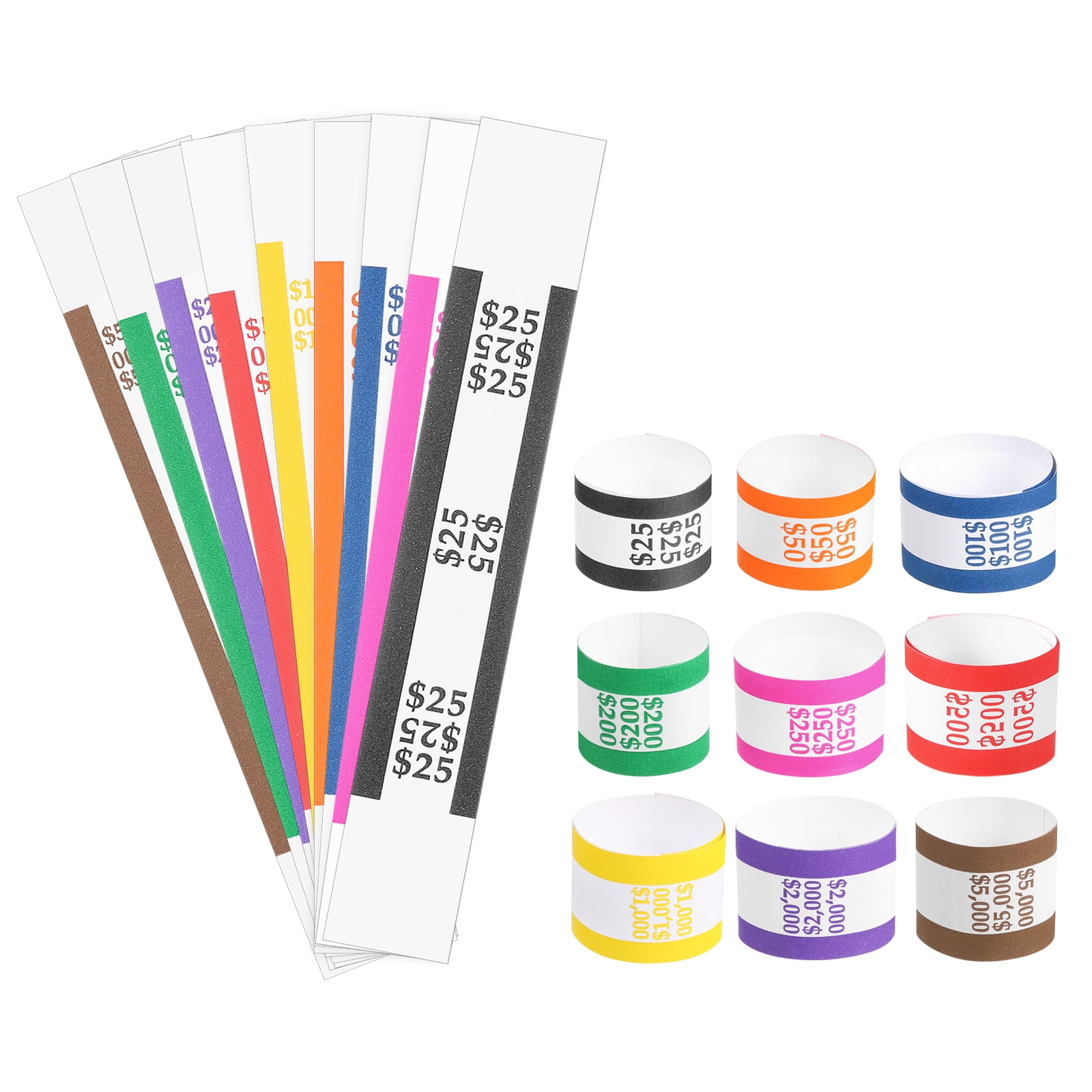 Uxcell Pack of 330 Money Band Bundles, Self-Adhesive Bill Wrappers, 5 ...