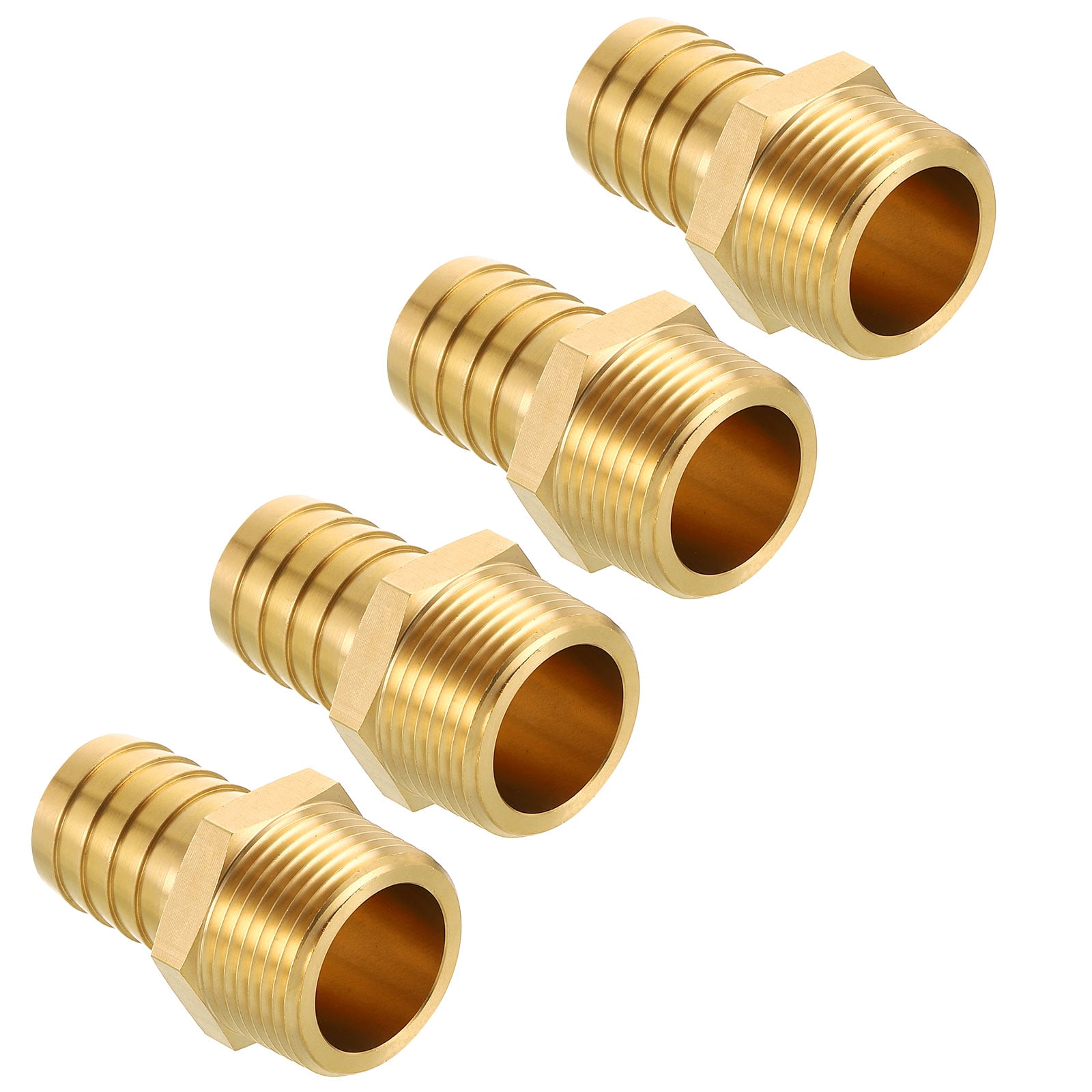 Uxcell Pack of 4 Brass Hose Barb Fittings 1/2" Hose Barb to 1/2" NPT Male Fittings - Walmart.com