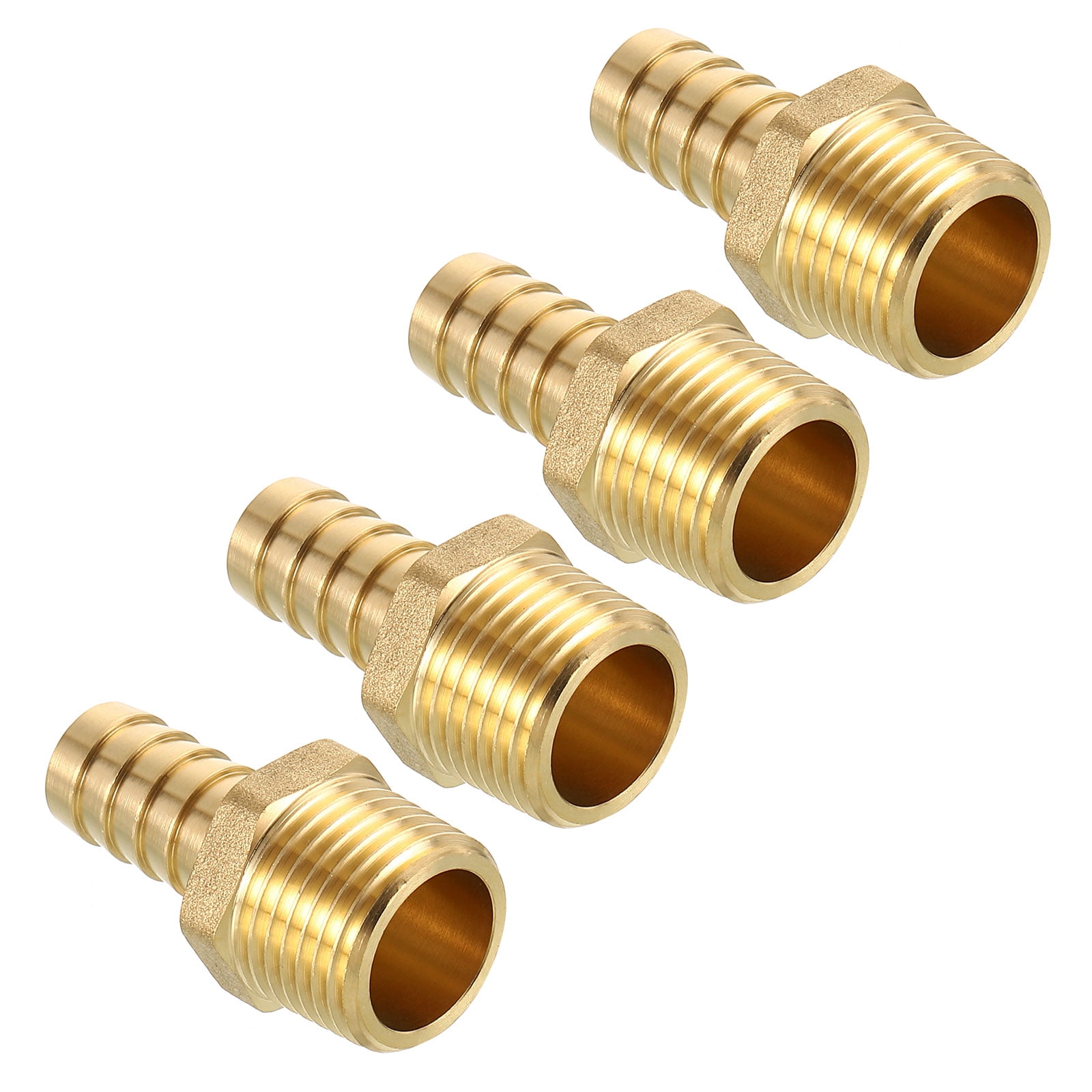 Uxcell Pack of 4 Brass Hose Barb Fittings 3/4" Hose Barb to 3/4" NPT ...