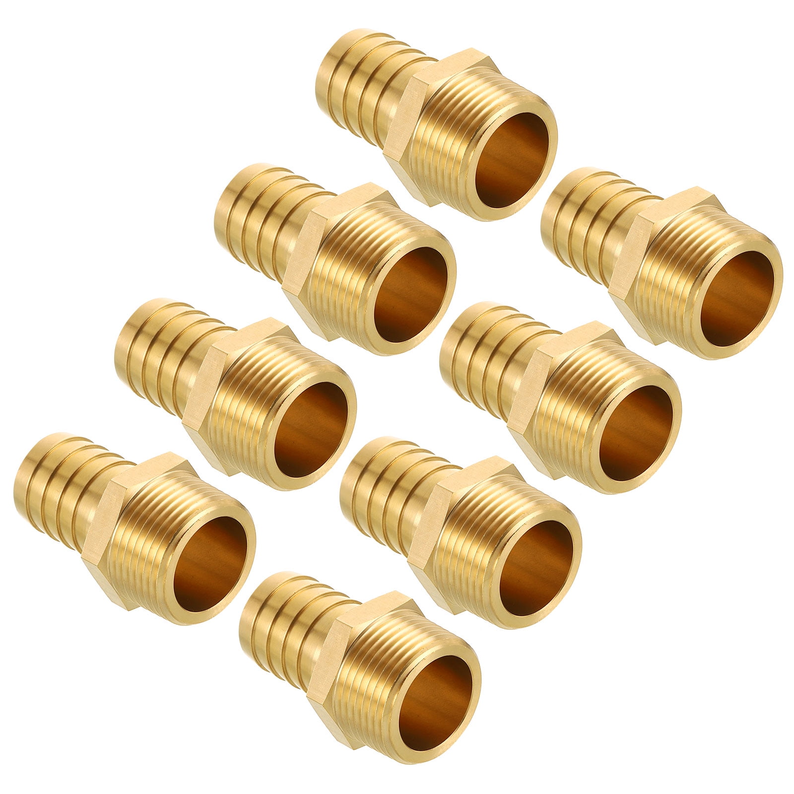 Uxcell Pack of 8 Brass Hose Barb Fittings 3/8" Hose Barb to 1/4" NPT Male Fittings - Walmart.com
