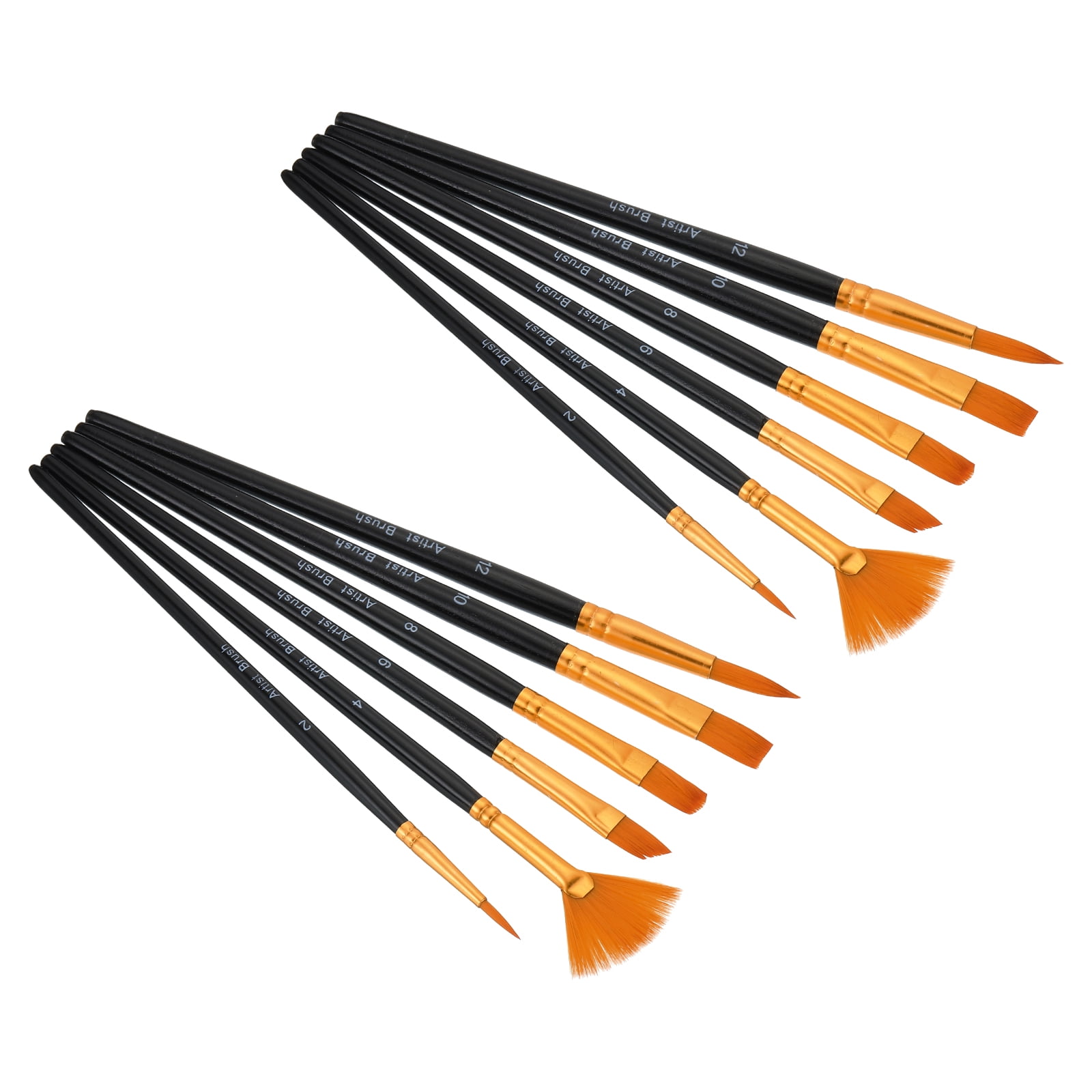 Uxcell Paint Brushes, 24 Pcs Painting Set,Small Crafts, Black - Walmart.com