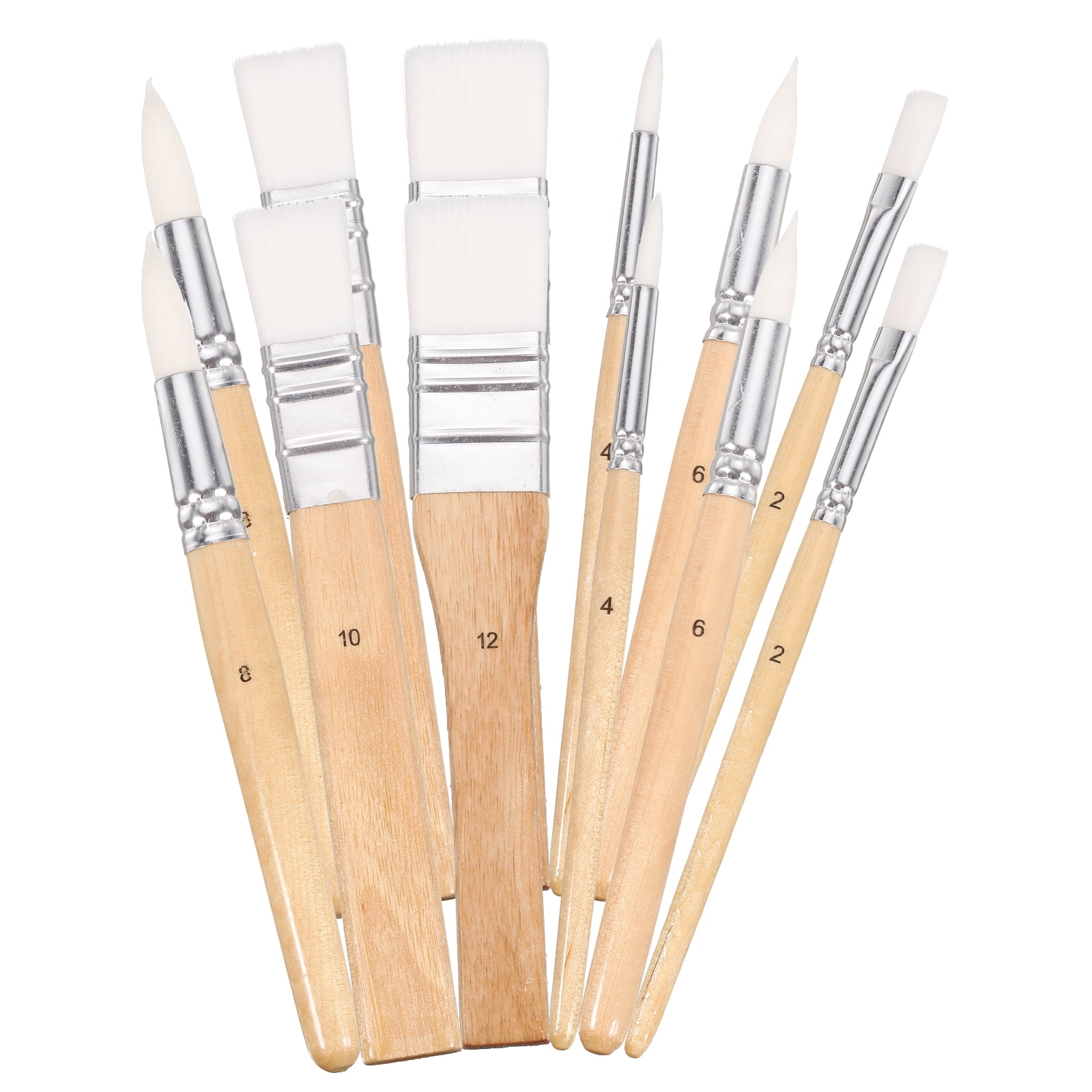 Uxcell Paint Brushes Set, 12 Pack Assorted Sizes Nylon Painting Brushes ...
