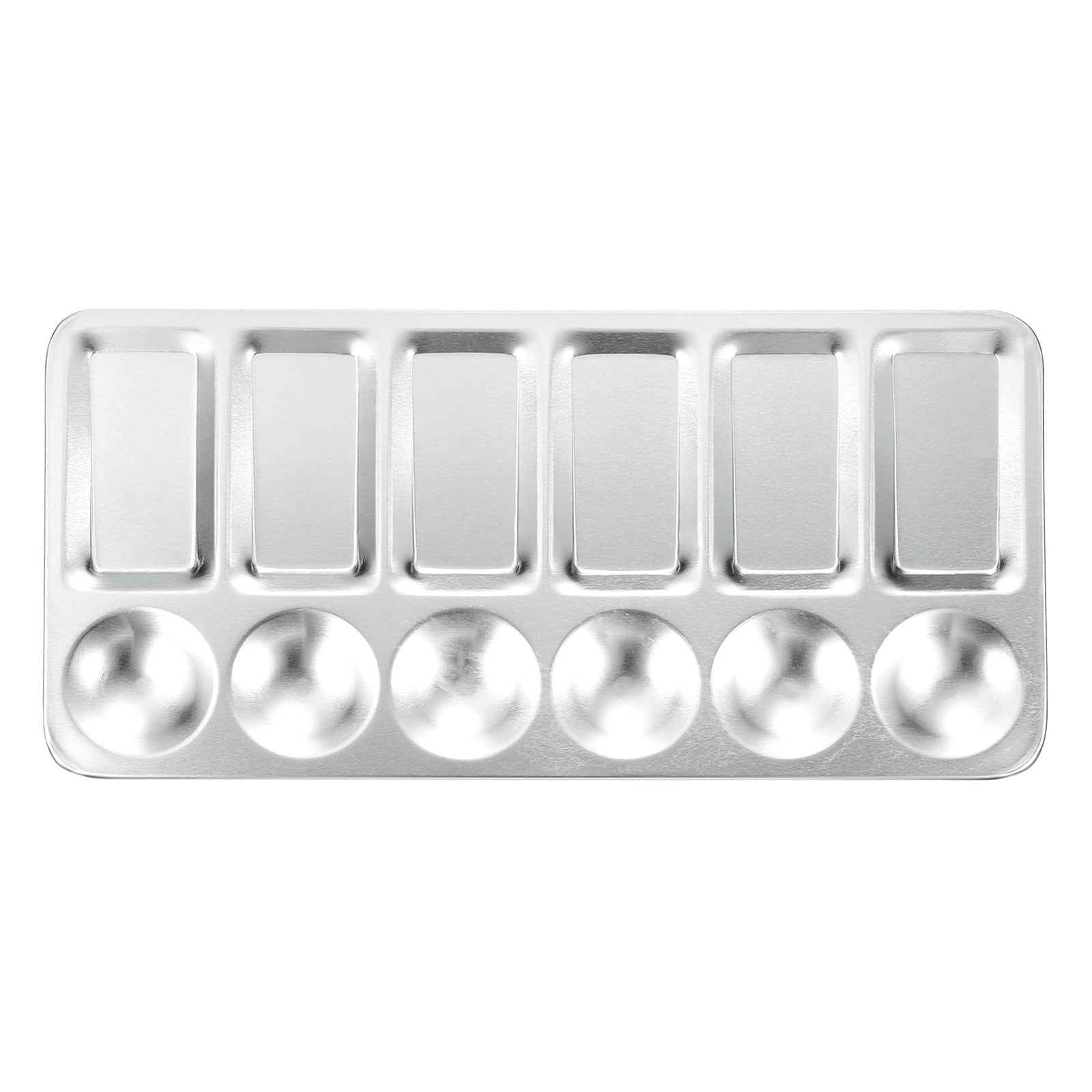 Uxcell Paint Palette Tray 9" x 4.3" 12 Wells Aluminum Rectangle Paint ...