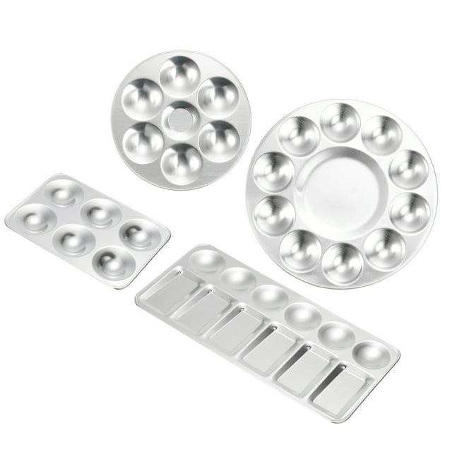 Uxcell Paint Tray Palette, 4 Pack Washable Paint Palette Aluminum Paint ...