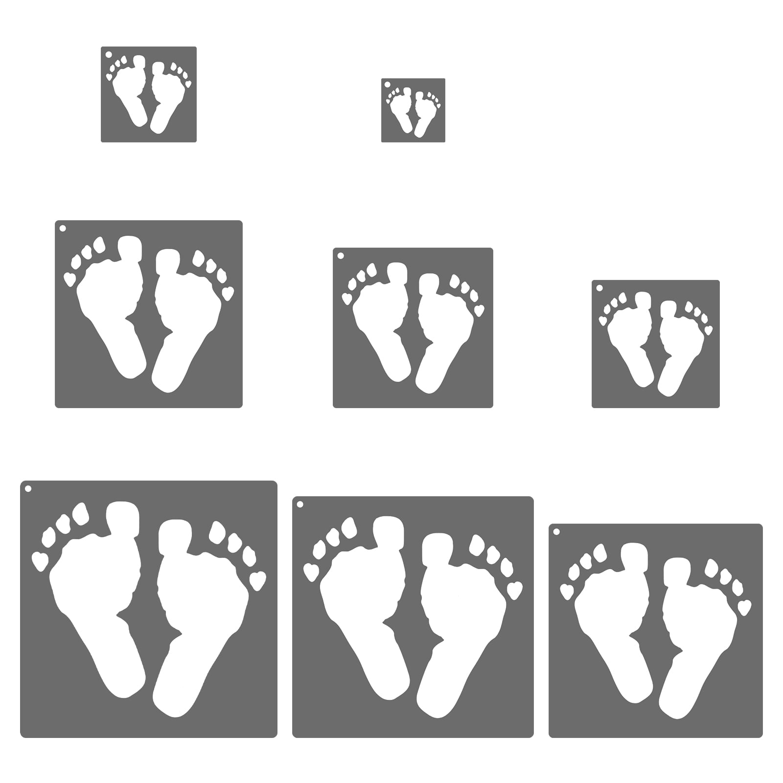 Uxcell Painting Stencils, 16 Pcs Feet Stencils Reusable Plastic Kit for ...