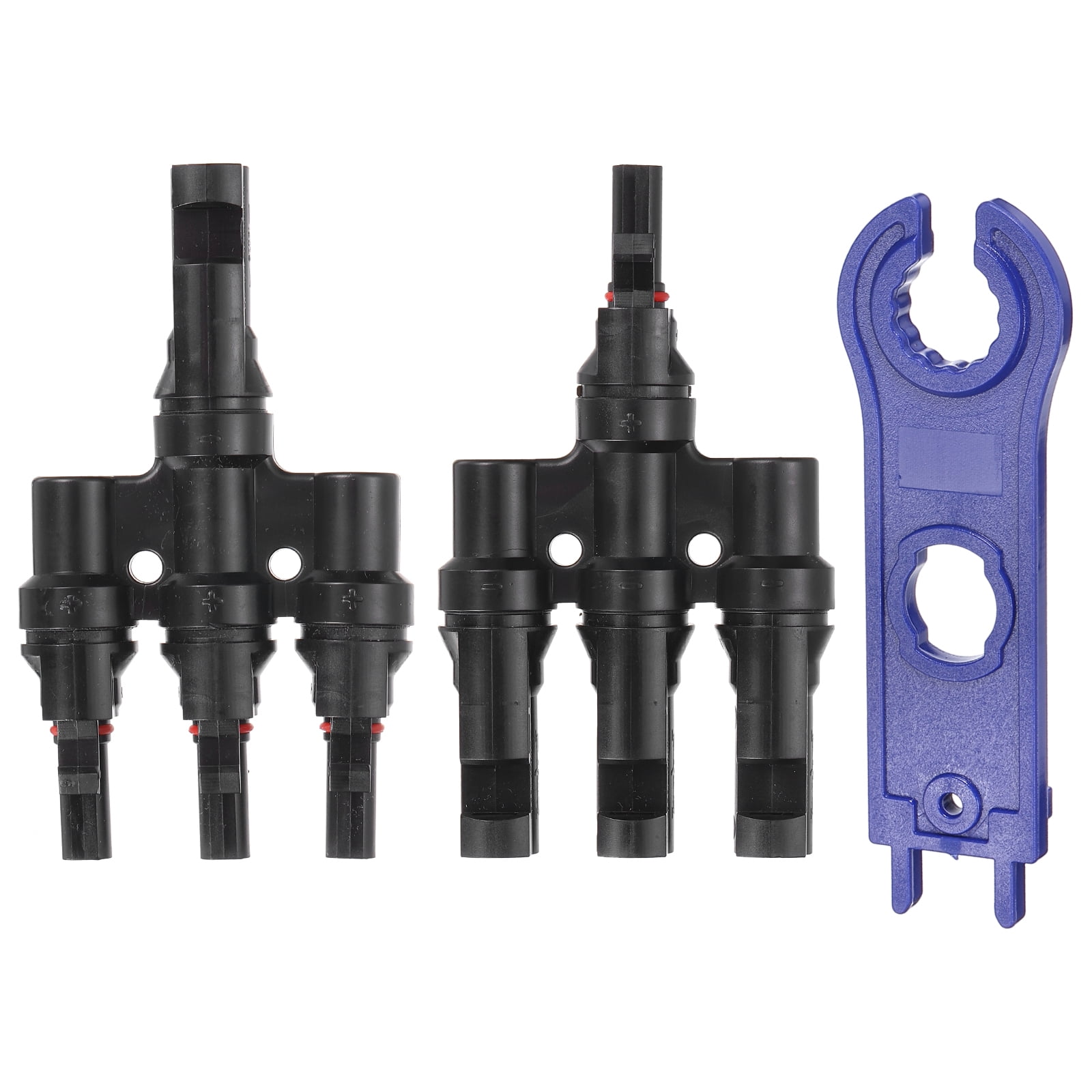 Uxcell A Pair of T-Shaped Branch Connector, 1 to 3 Male/Female Solar ...