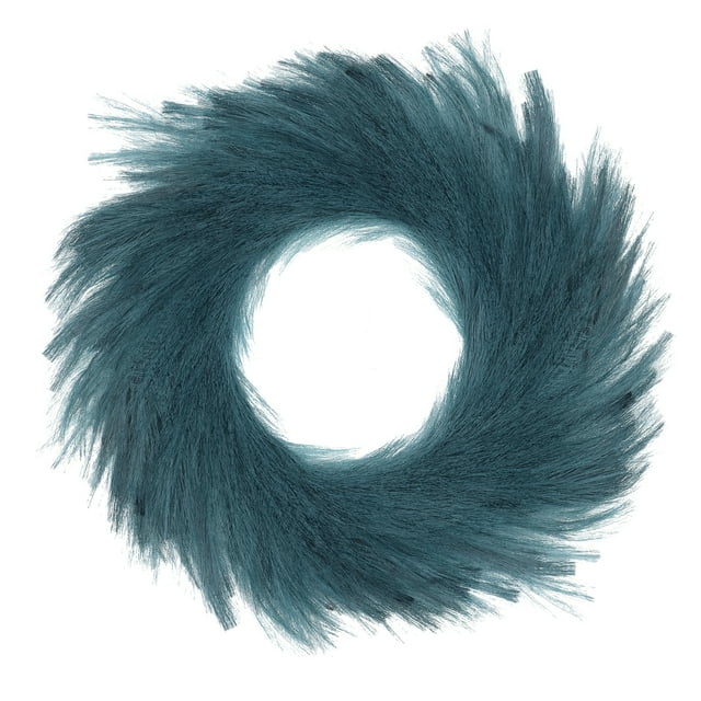 Uxcell Pampas Grass Wreath Blue 26 Inch Faux Artificial Pampas Wreath ...