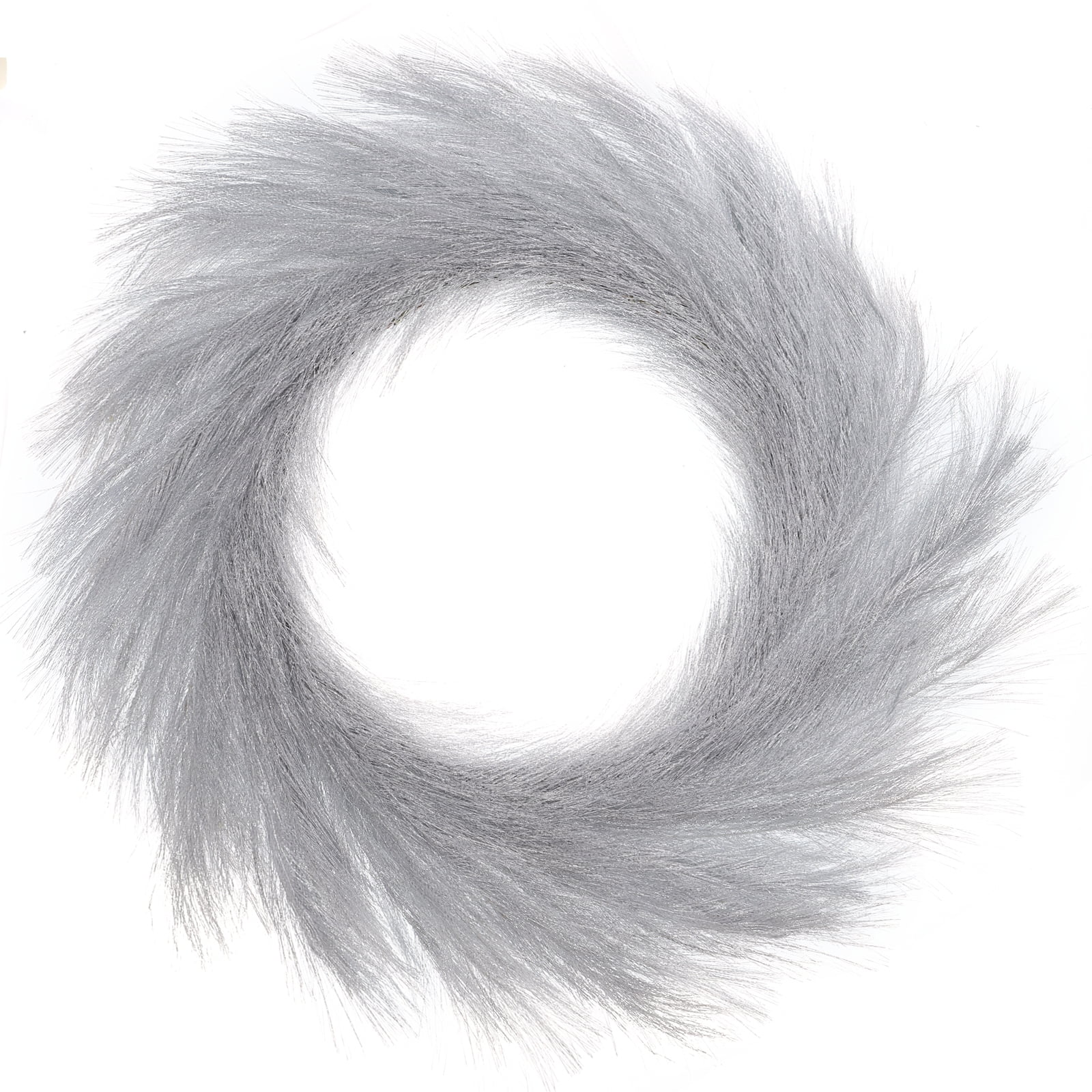 Uxcell Pampas Grass Wreath Silver 26 Inch Faux Artificial Pampas Wreath ...