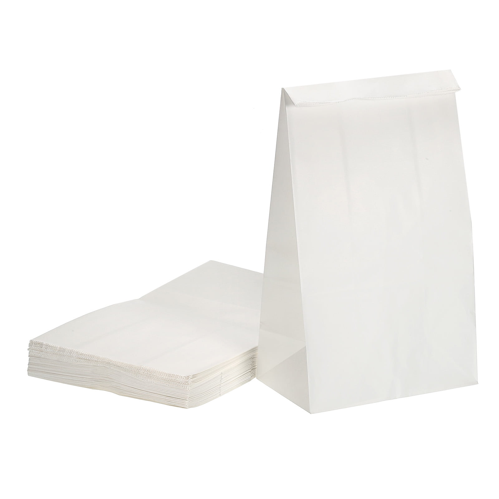 Uxcell Paper Bags White Paper Grocery Bag 10lb 7.1x4.3x12.6 Inch 60g ...