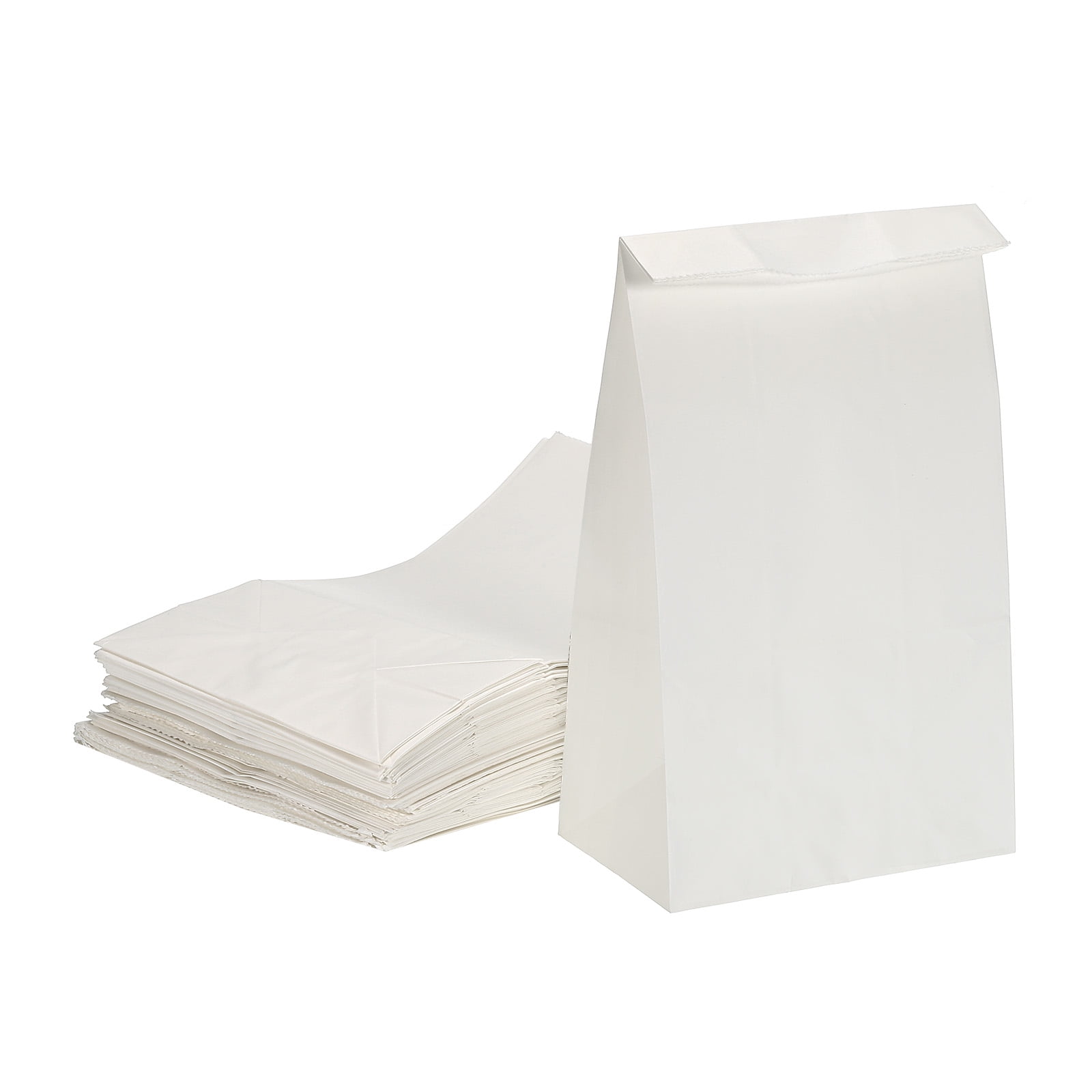 Uxcell Paper Bags White Paper Grocery Bag 3lb 5.1x3.1x9.4 Inch 60g for ...