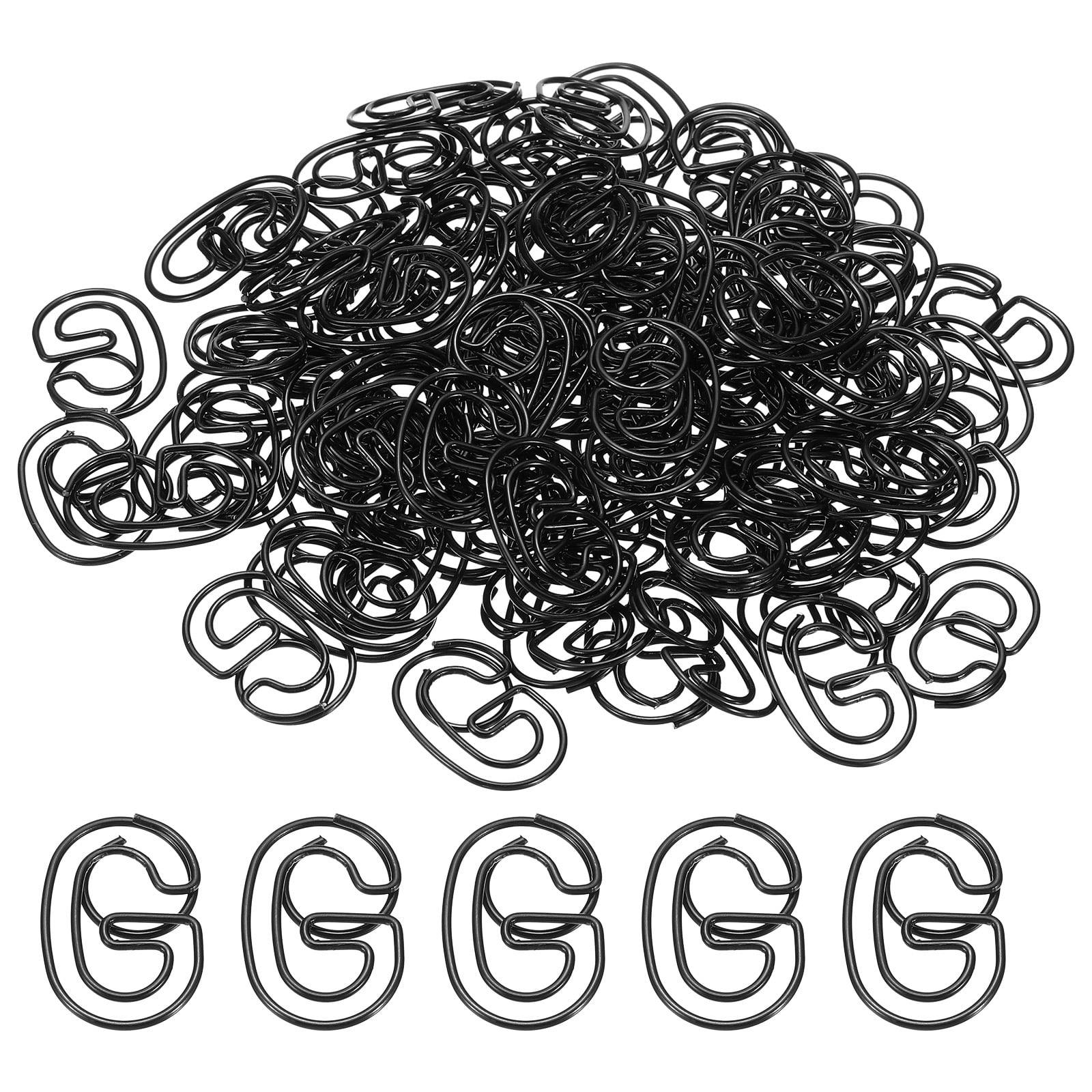 Uxcell Paper Clip Coated Letter G Shape Alphabet Clips Bookmarks Black ...