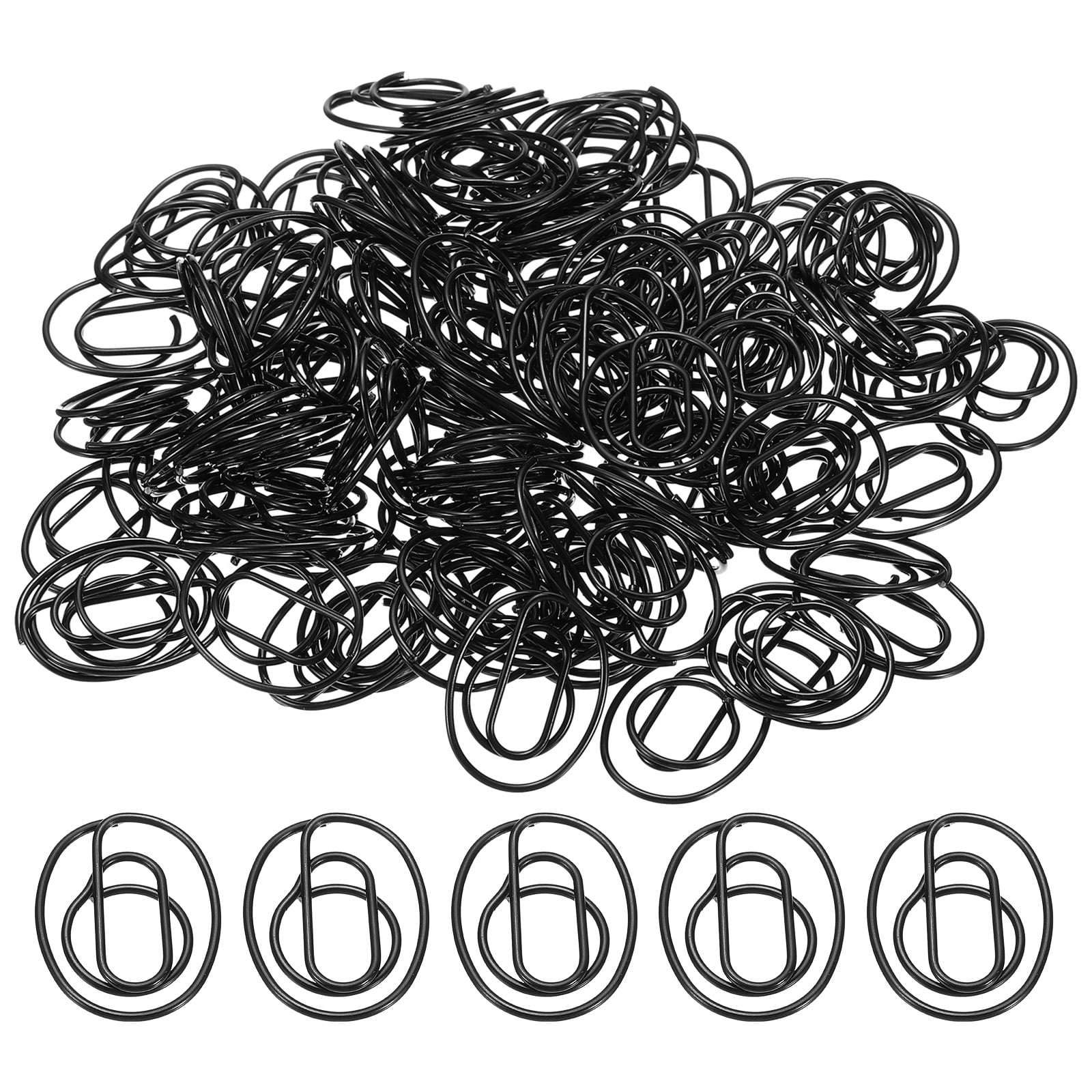 Uxcell Paper Clip Coated Letter O Shape Alphabet Clips Bookmarks Black ...