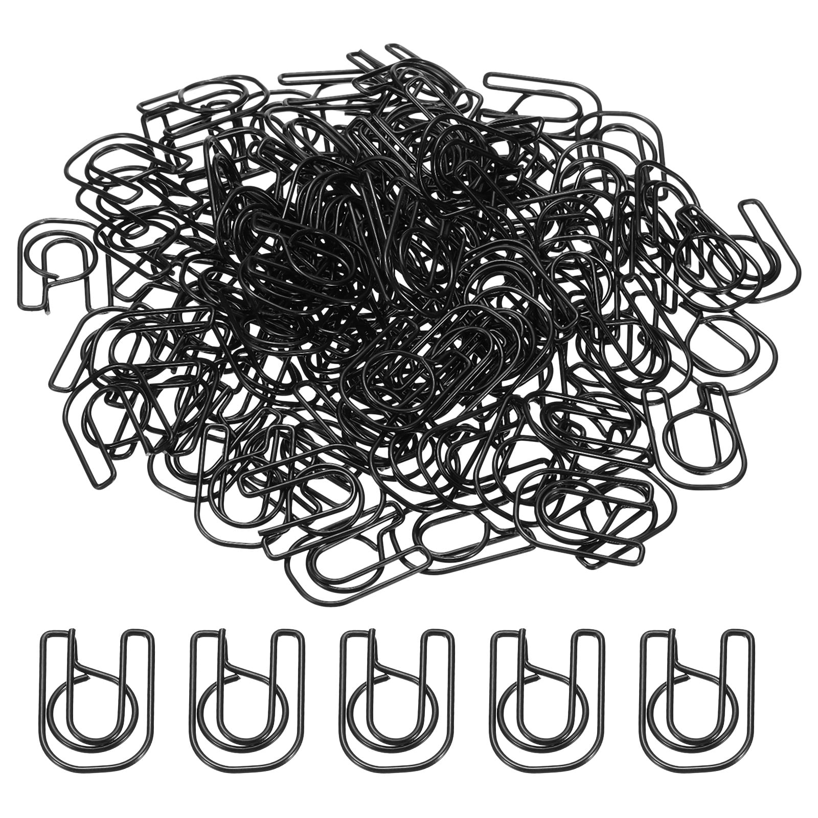 Uxcell Paper Clip Coated Letter U Shape Alphabet Clips Bookmarks Black ...