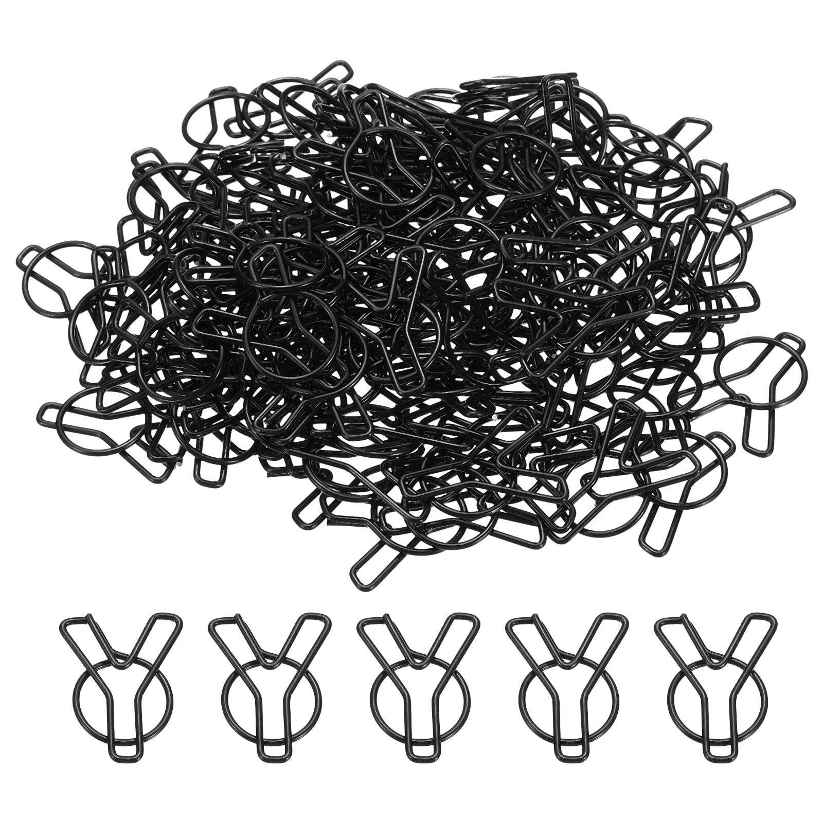 Uxcell Paper Clip Coated Letter Y Shape Alphabet Clips Bookmarks Black ...