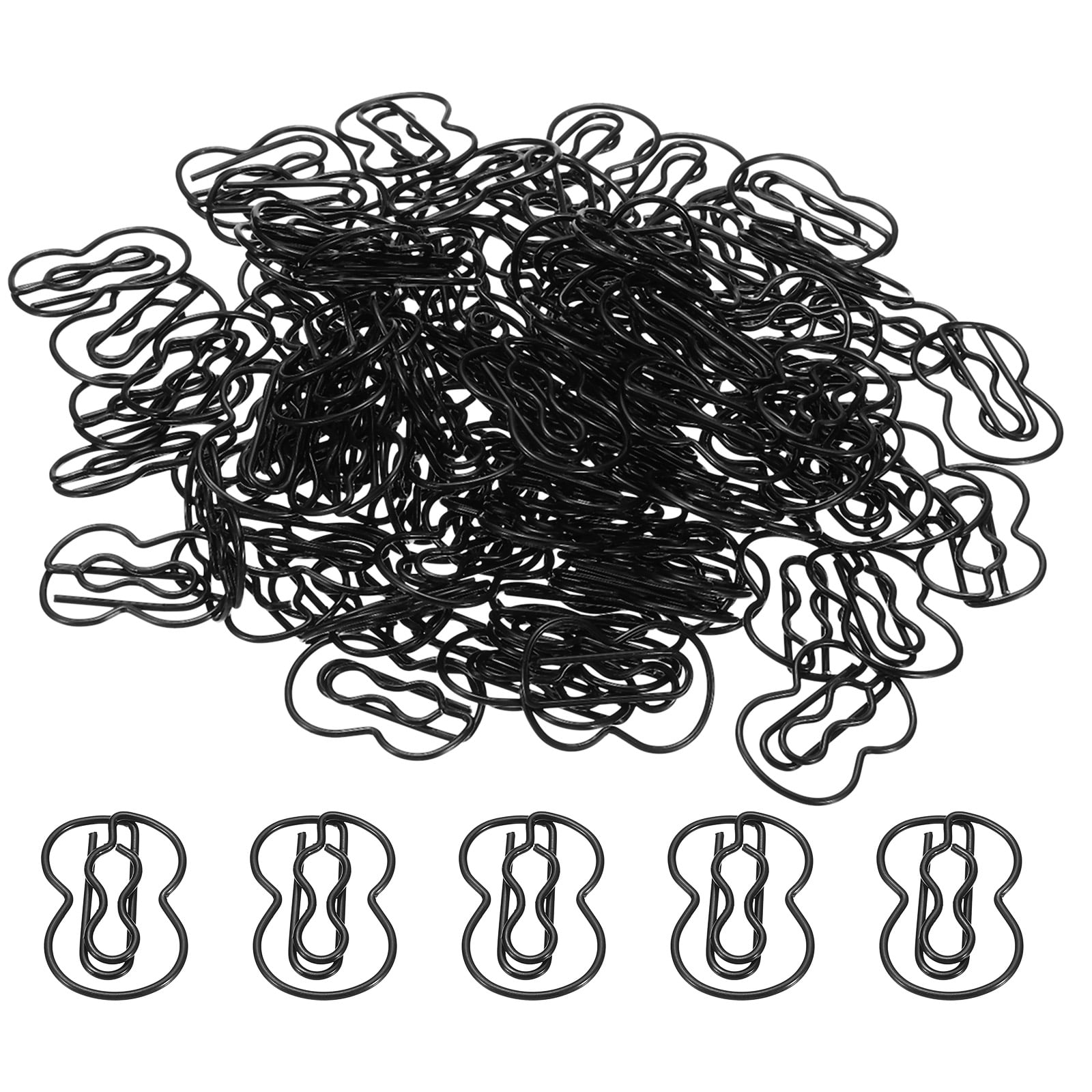 Uxcell Paper Clip Coated Number 8 Shape Clips Bookmarks Black for ...