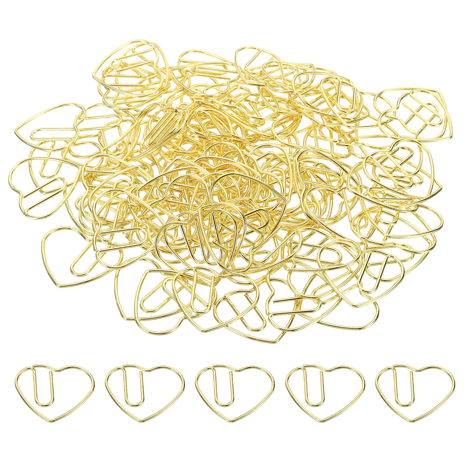 Uxcell Paper Clip Heart-Shaped Cute Decorative Fun Clips Bookmarks 1.1 ...