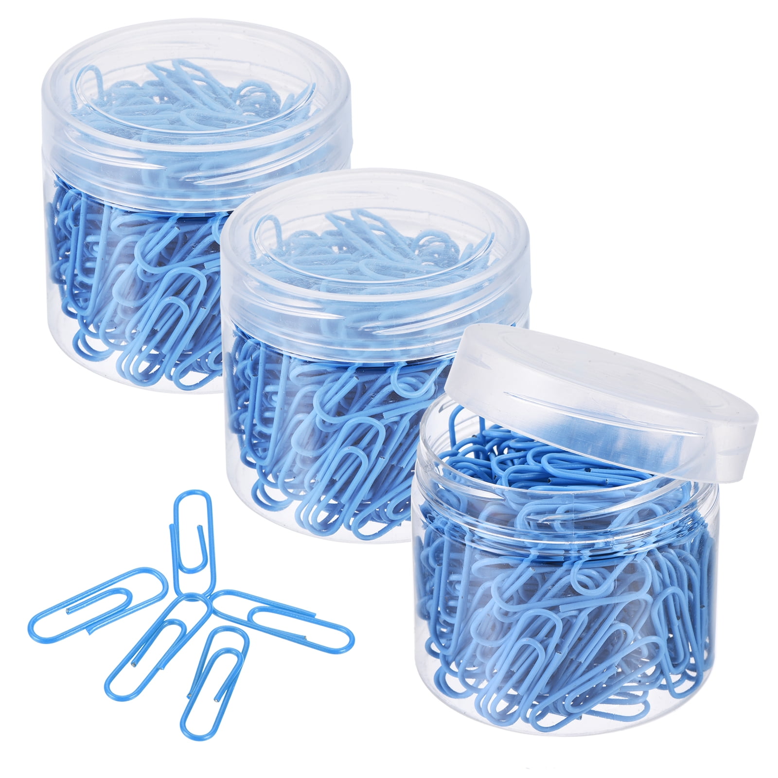 Uxcell Paper Clips 1.1 Inch Vinyl Coated with Box for Office Home Blue ...