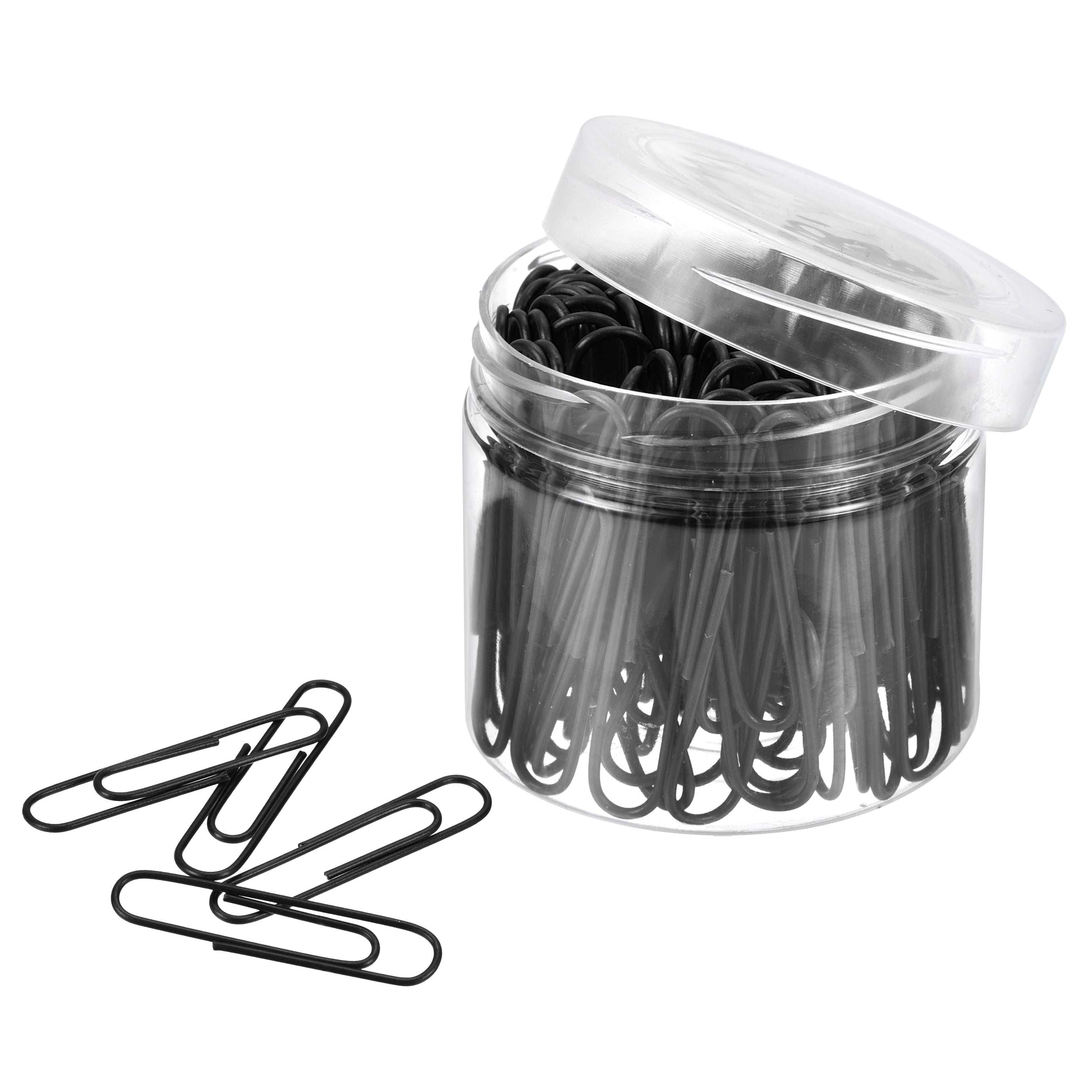 Uxcell Paper Clips 2 Inch Vinyl Coated with Box for Office Home Black ...