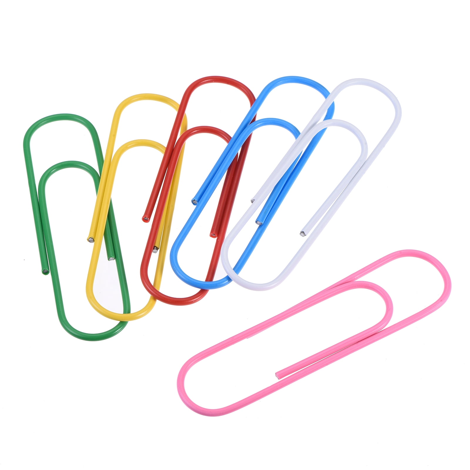 Uxcell Paper Clips 3.9 Inch Vinyl Coated Stationary Office Home 6 Color ...