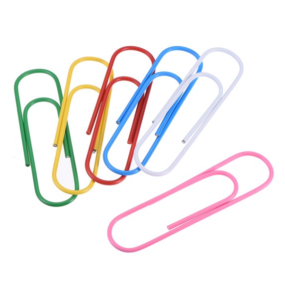 Uxcell Paper Clips 3.9 Inch Vinyl Coated Stationary Office Home 6 Color ...