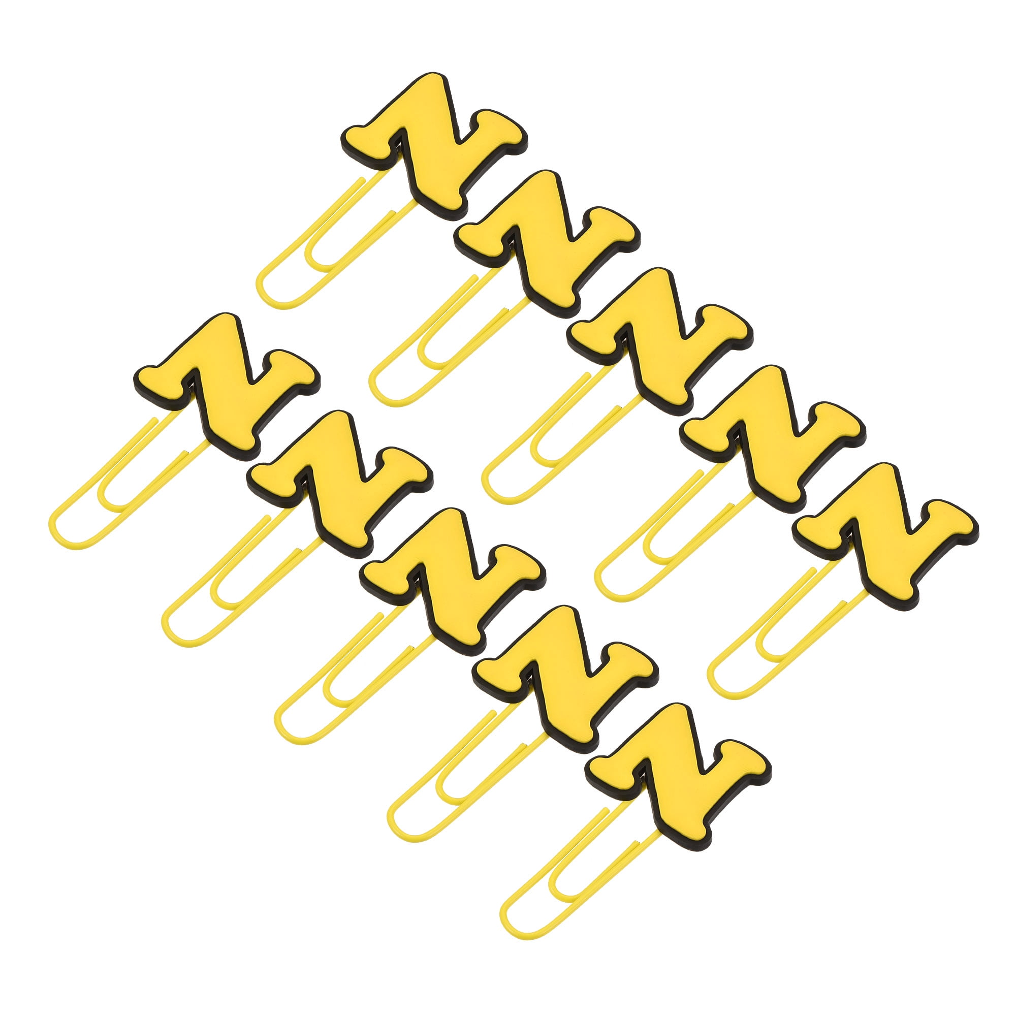 Uxcell Paper Clips Book Page Markers Alphabet N Shape Yellow for ...
