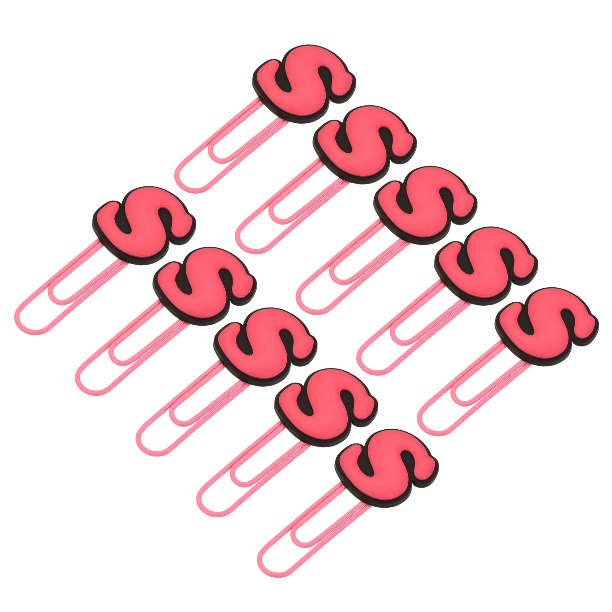 Uxcell Paper Clips Book Page Markers Alphabet S Shape Pink for Marking ...