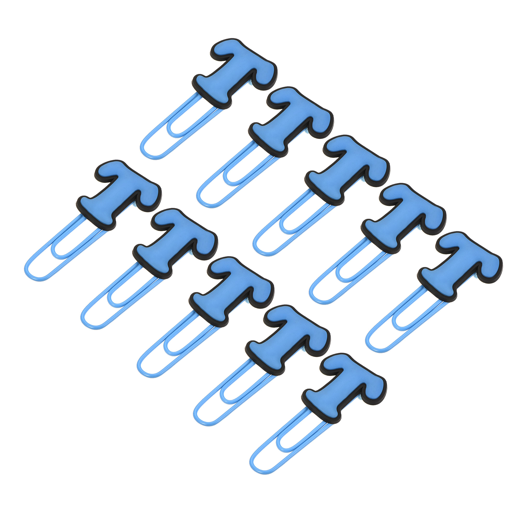 Uxcell Paper Clips Book Page Markers Alphabet T Shape Blue for Marking ...