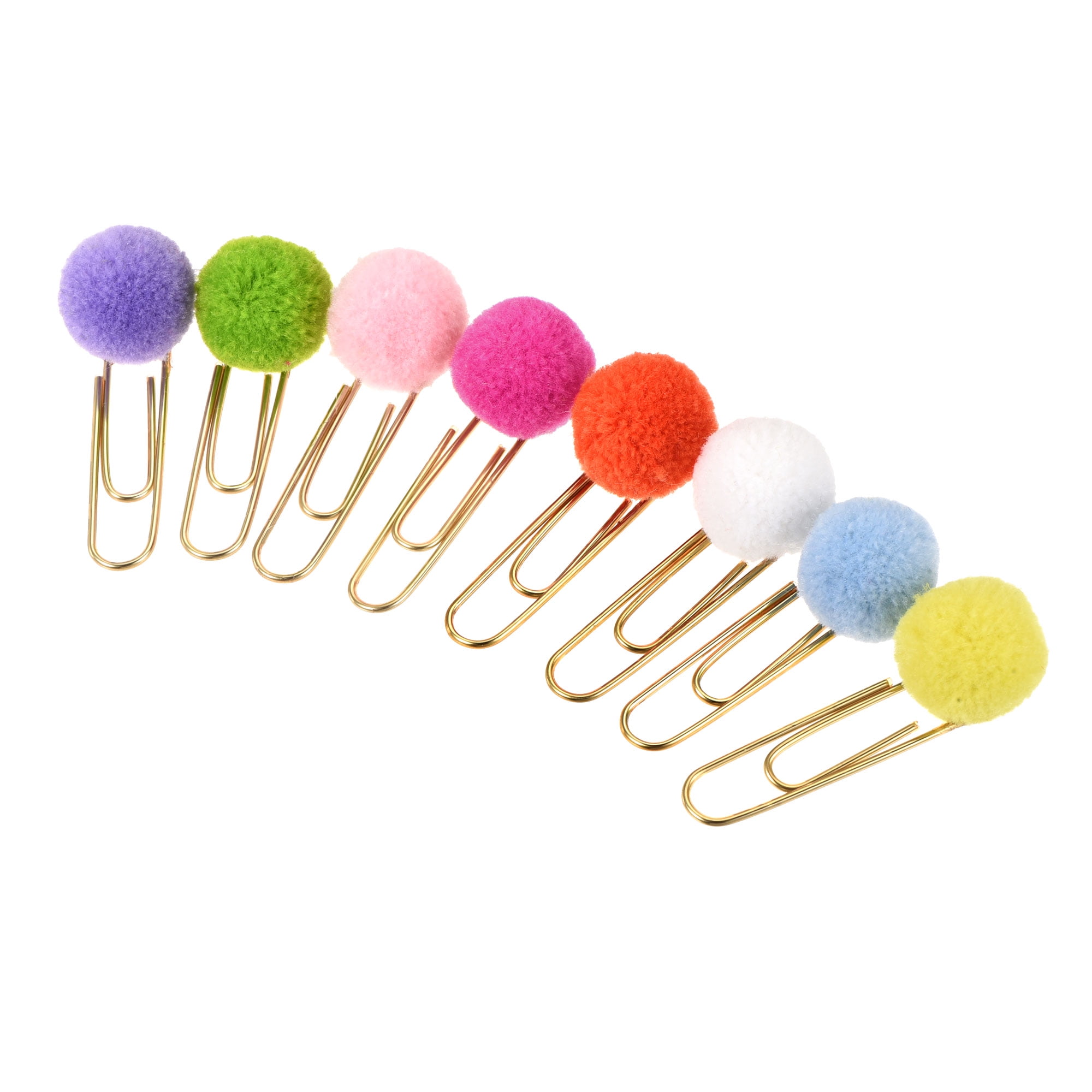 Uxcell Paper Clips Book Page Markers Plush Ball Multi-Color Cute ...
