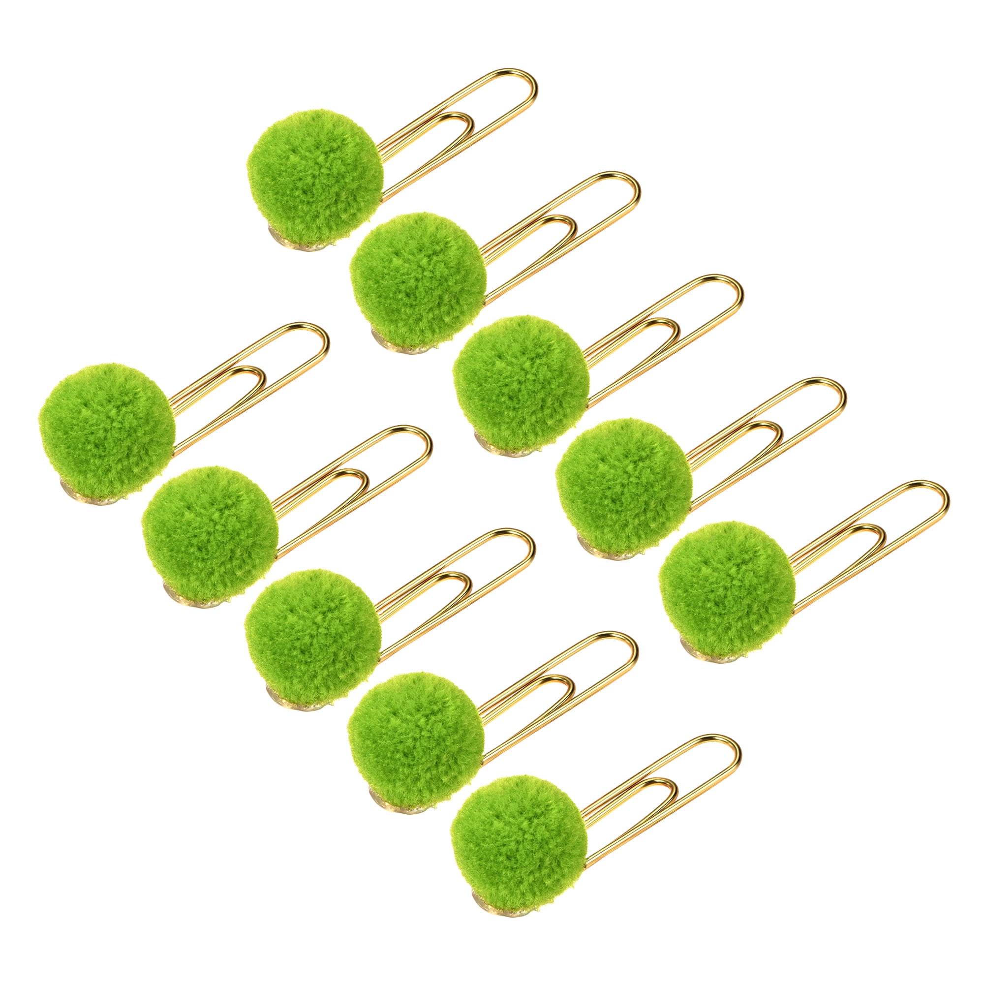 Uxcell Paper Clips Book Page Markers with Plush Ball Green for Marking ...