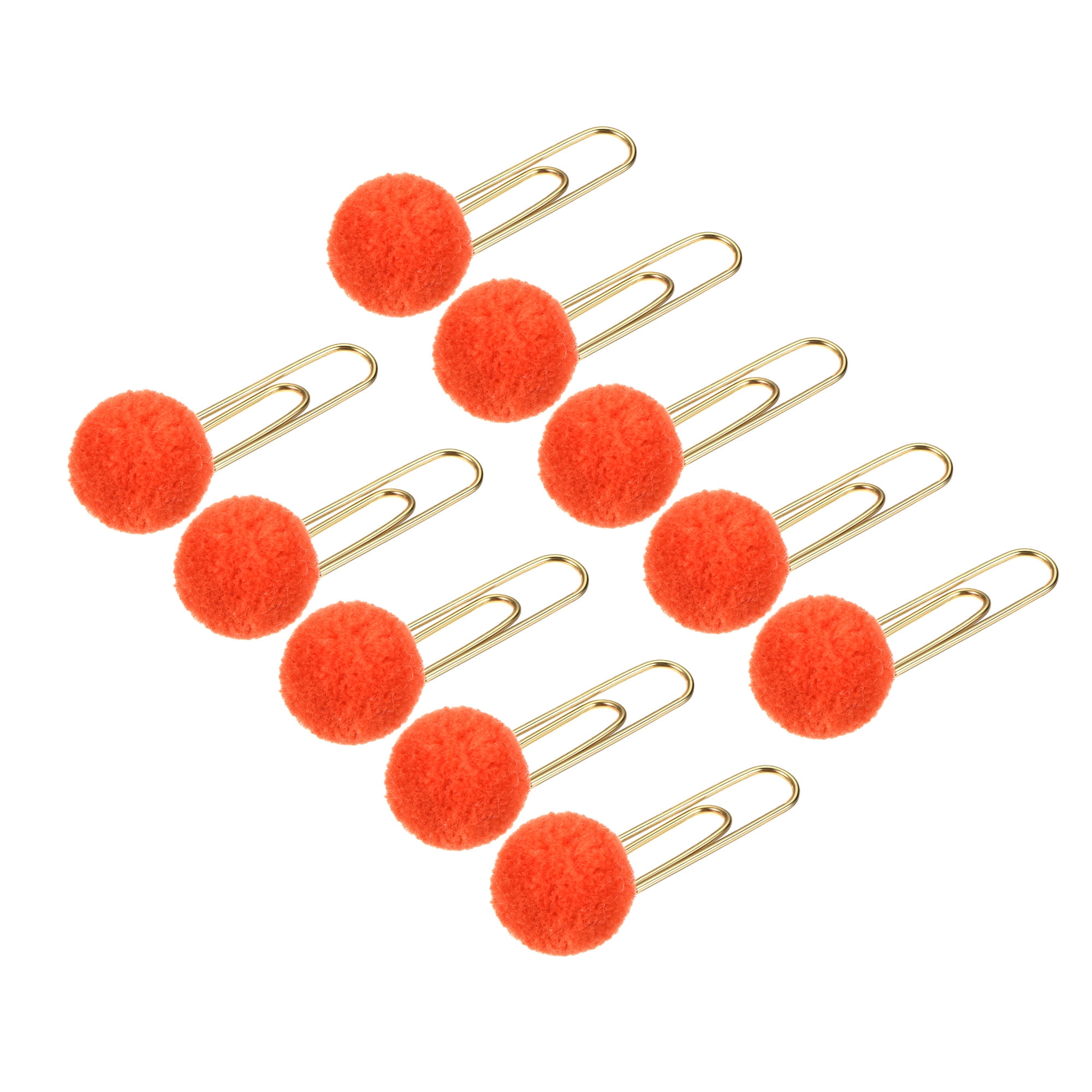 Uxcell Paper Clips Book Page Markers with Plush Ball Orange for Marking ...
