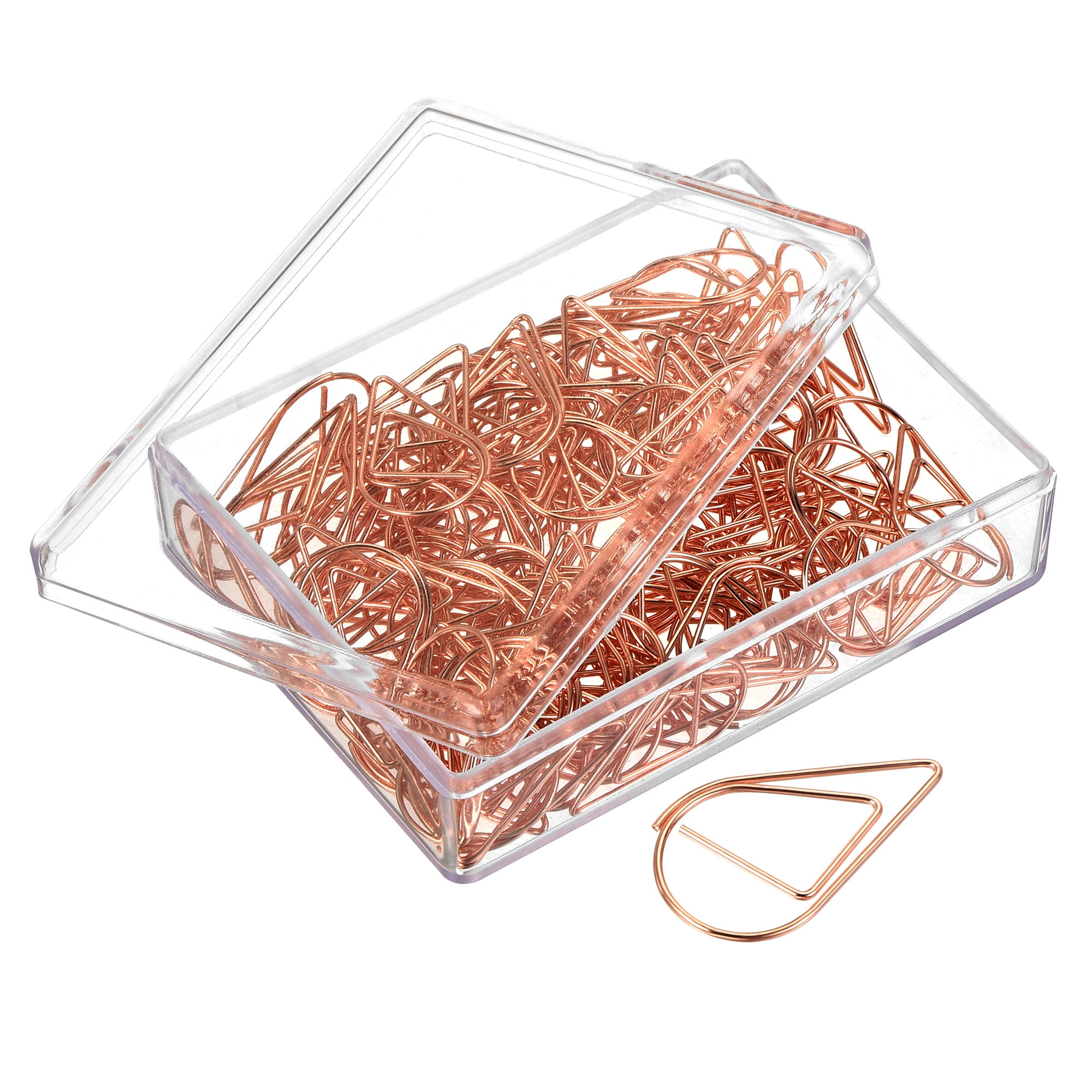 Uxcell Paper Clips Drop-Shaped with Box 1 Inch Rose Gold Tone for ...