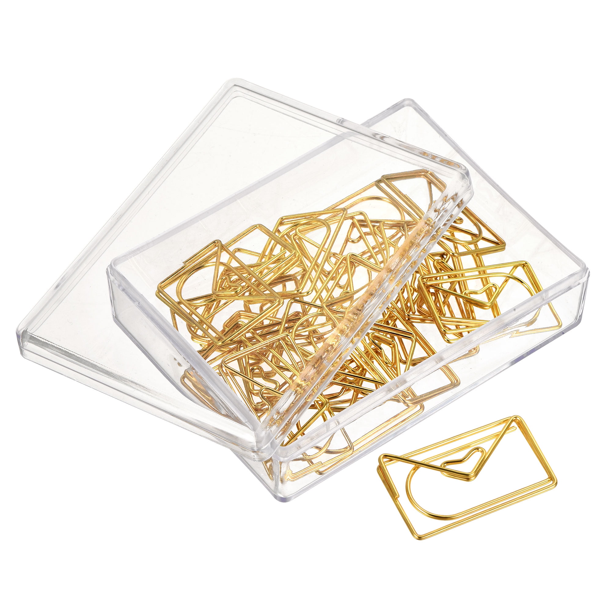 Uxcell Paper Clips Envelope Shape with Box Gold Tone for Organize ...