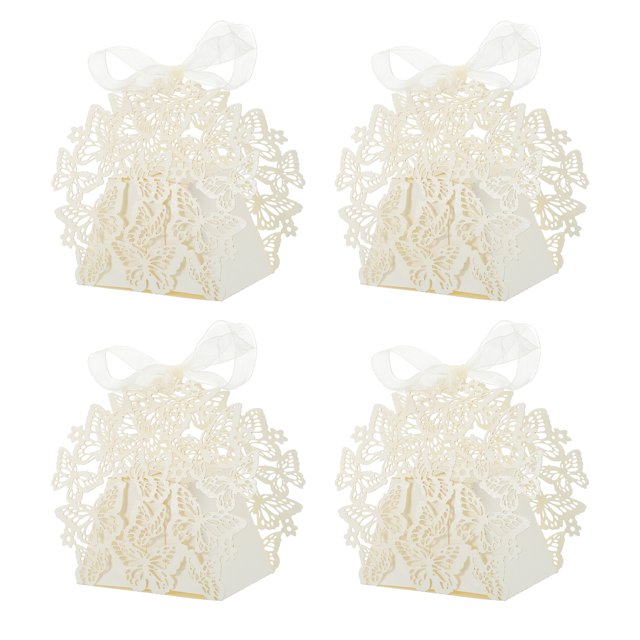 Uxcell Paper Hollow Butterfly Laser Cut Wedding Favor Candy Boxes with ...