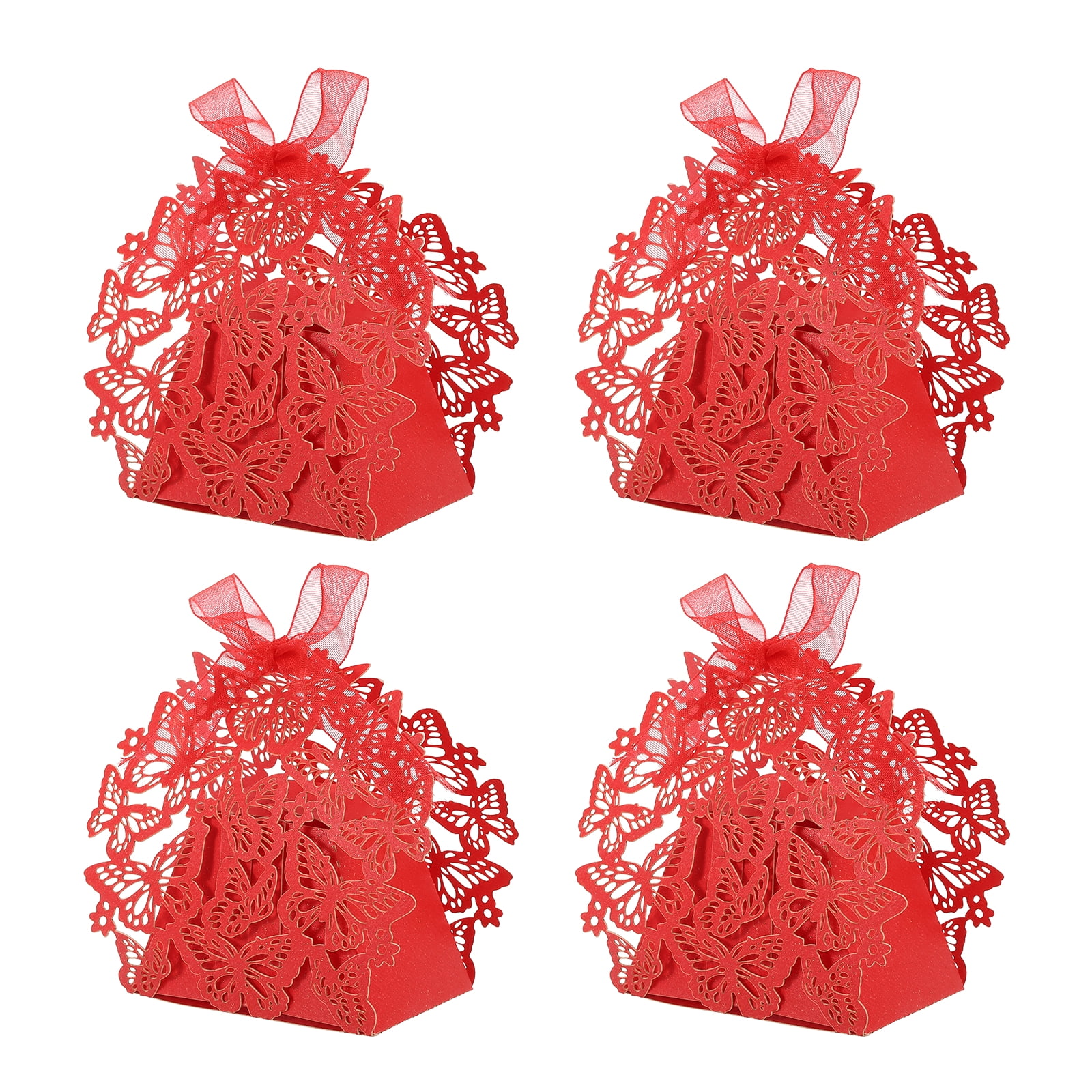 Uxcell Paper Hollow Butterfly Laser Cut Wedding Favor Candy Boxes with ...
