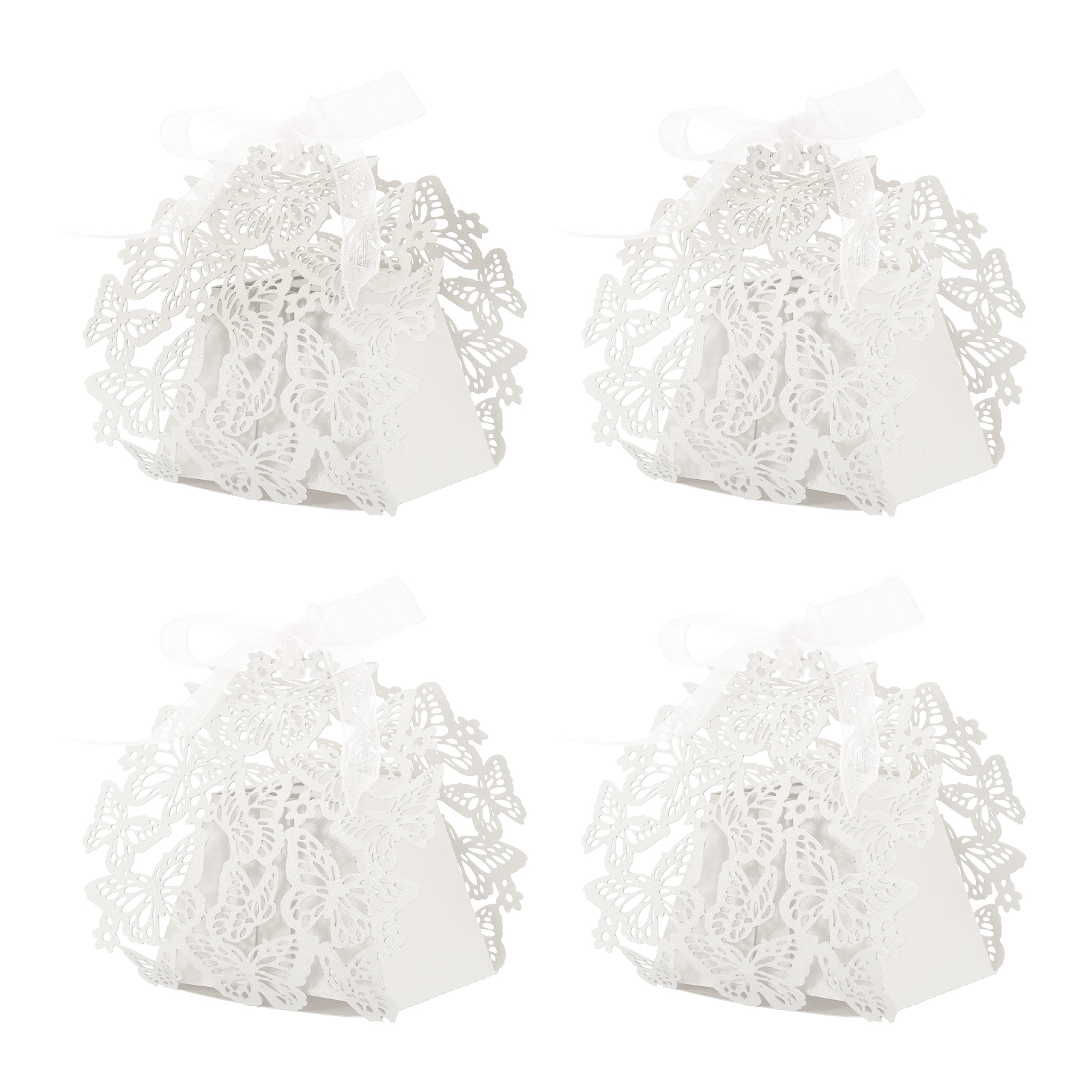 Uxcell Paper Hollow Butterfly Laser Cut Wedding Favor Candy Boxes with ...