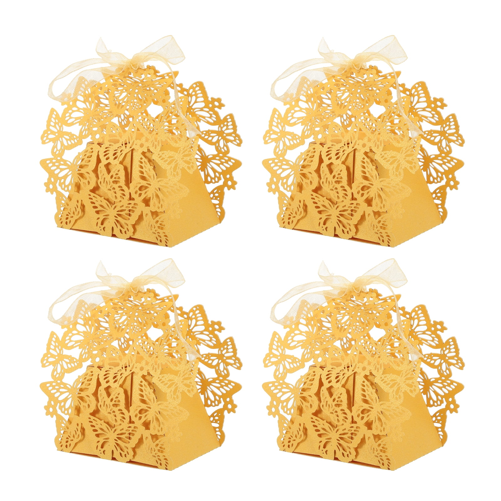 Uxcell Paper Hollow Butterfly Laser Cut Wedding Favor Candy Boxes with ...